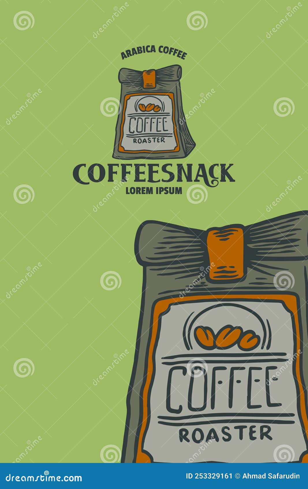 Bag of Coffee Vector Illustration Stock Vector - Illustration of bean ...