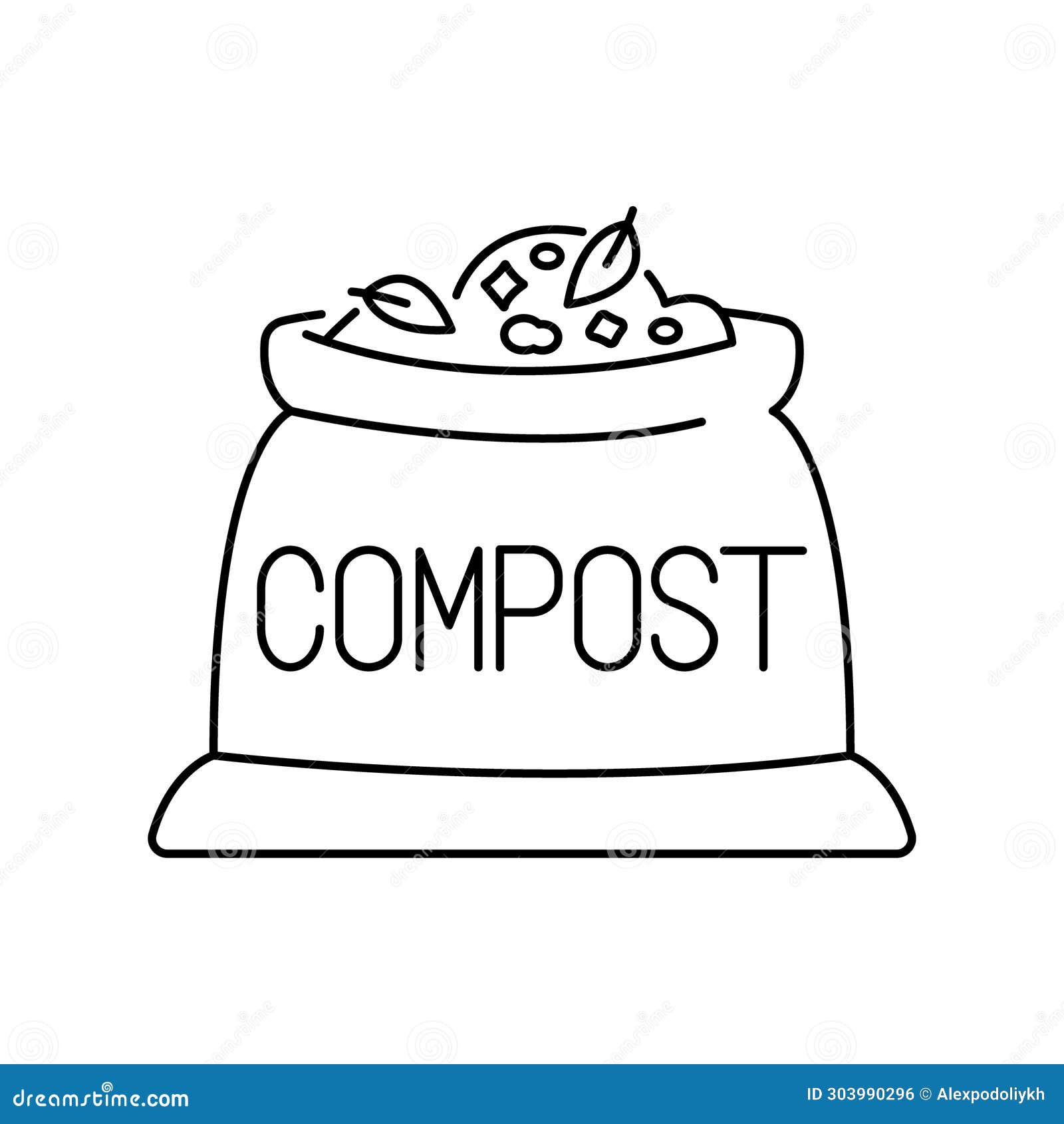 Bag of Compost Color Line Icon. Composting. Vector Isolated Element ...