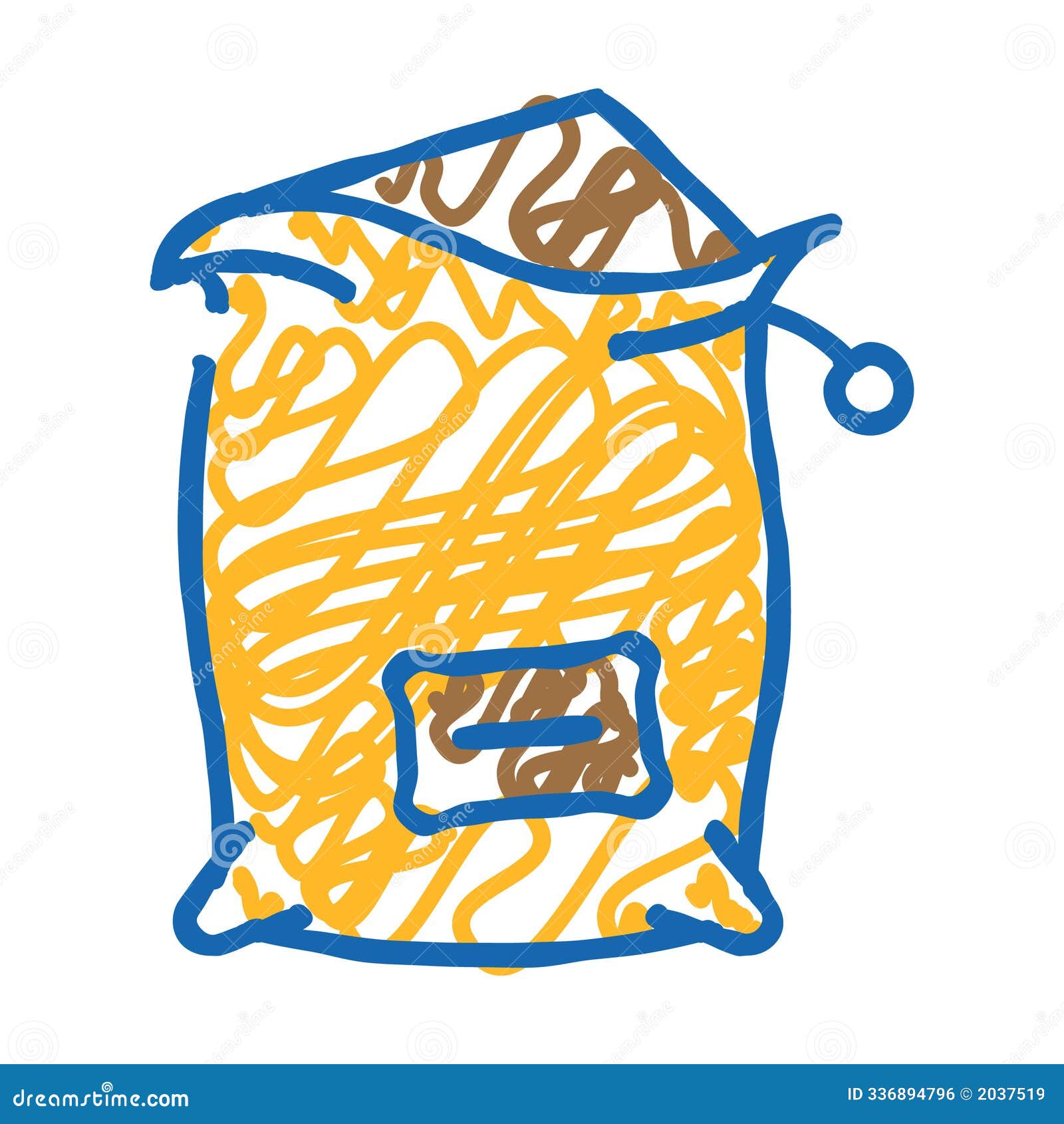 Bag Compost Icon Doodle Illustration Stock Illustration - Illustration ...