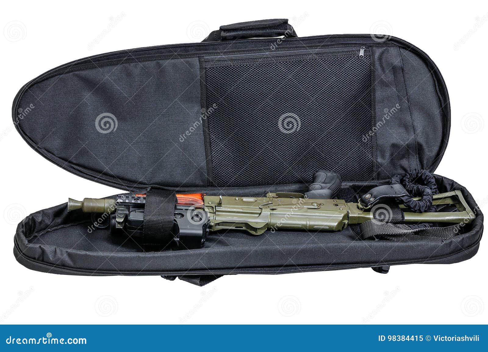 Bag for Concealed Carry of Submachine Gun. Isolated Stock Image - Image ...