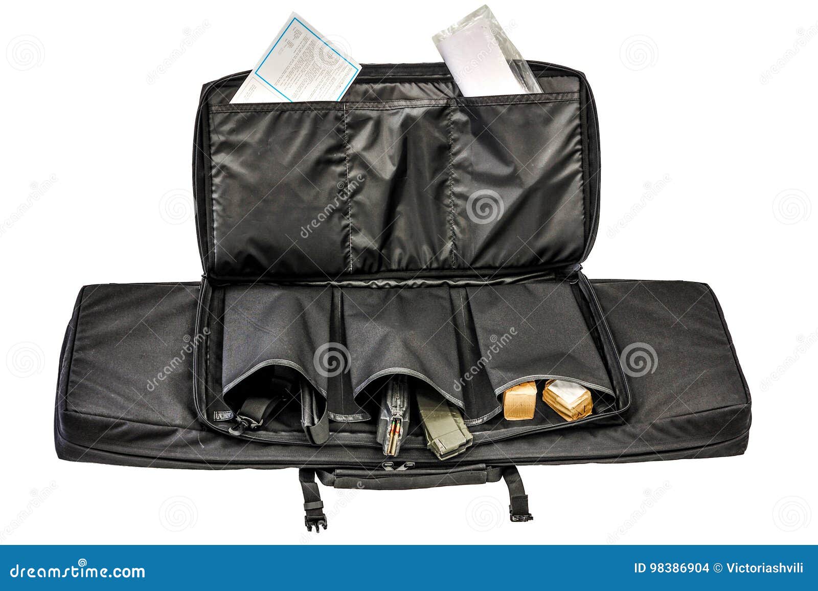 Bag for Concealed Carry of Submachine Gun. Isolated Stock Photo - Image ...