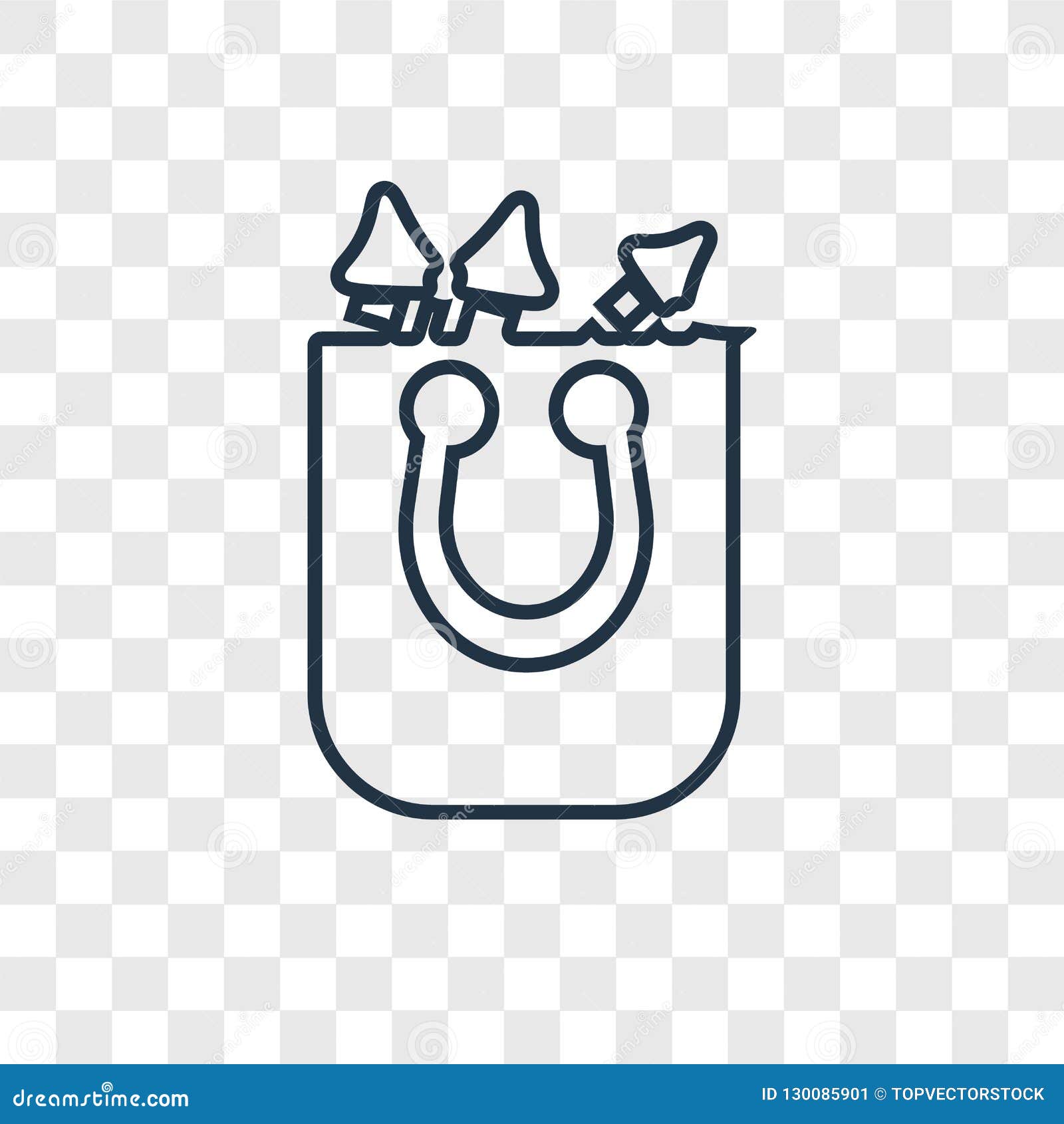 Bag Concept Vector Linear Icon Isolated on Transparent Background, Bag ...