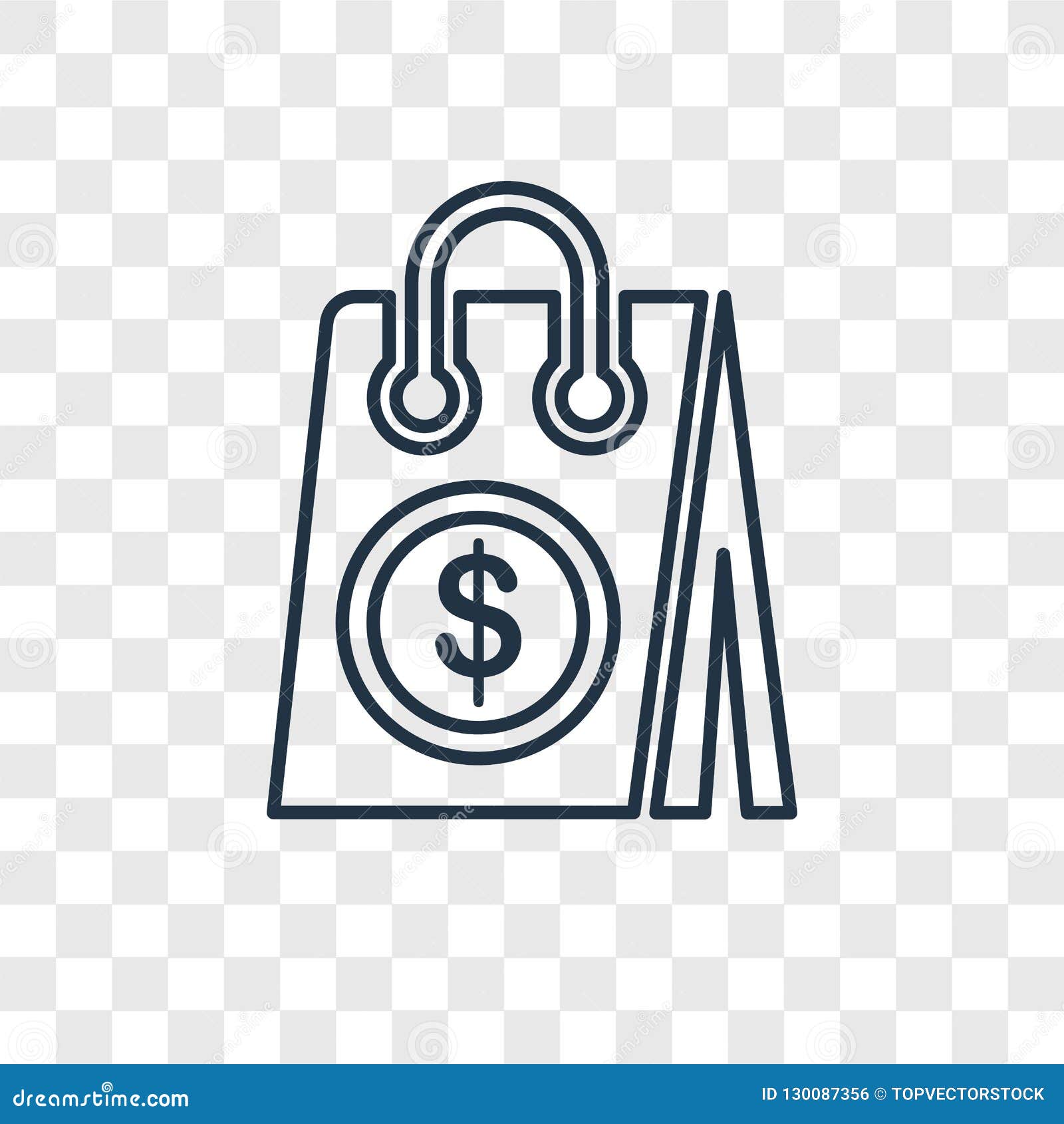 Bag Concept Vector Linear Icon Isolated on Transparent Background, Bag ...