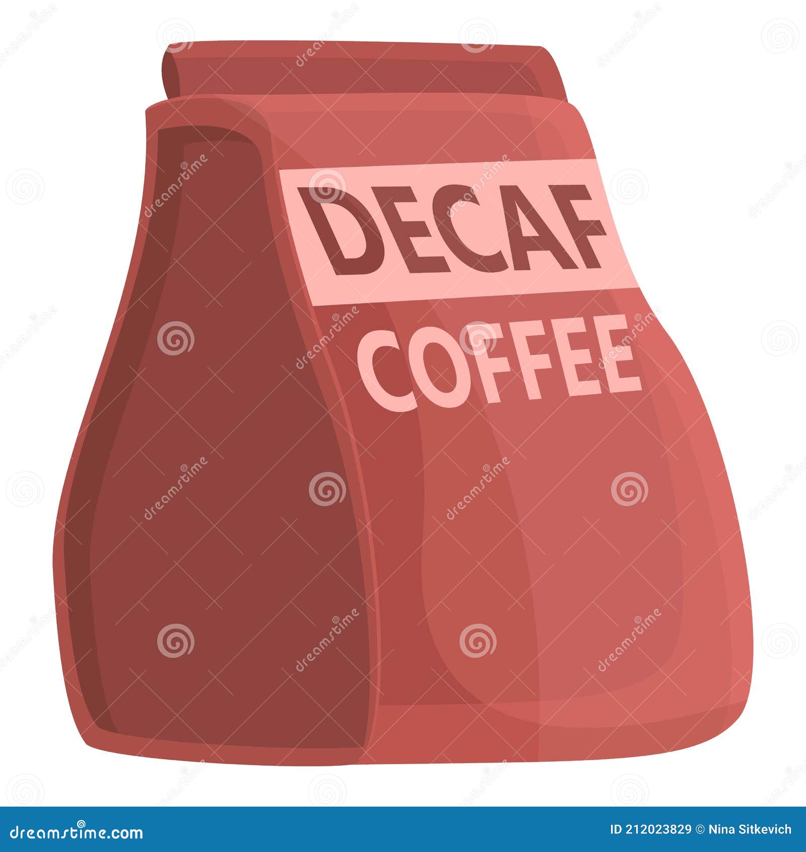 Bag Decaf Coffee Icon, Cartoon Style Stock Vector - Illustration of ...