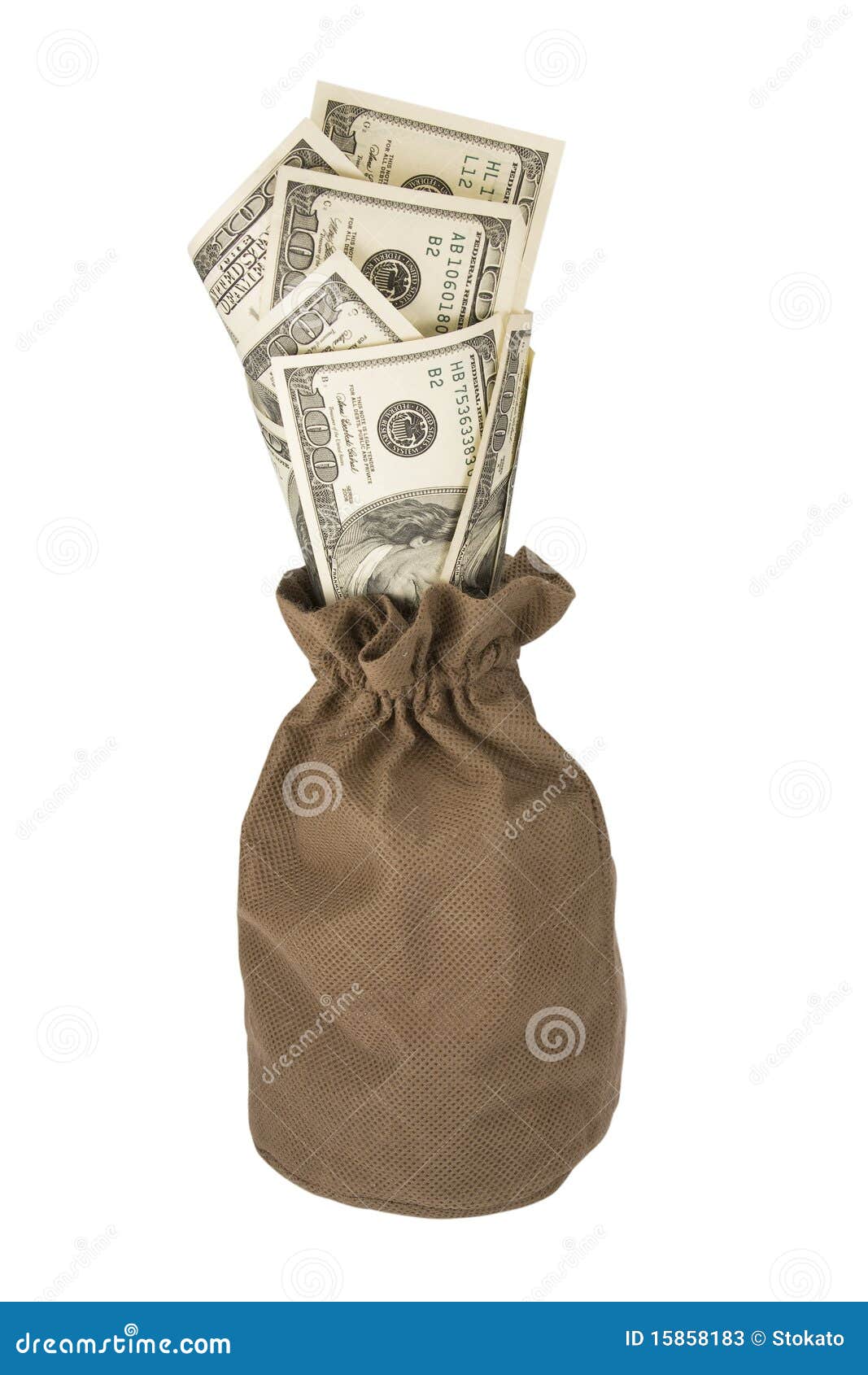 Bag of dollars. stock image. Image of growth, greenbacks - 15858183