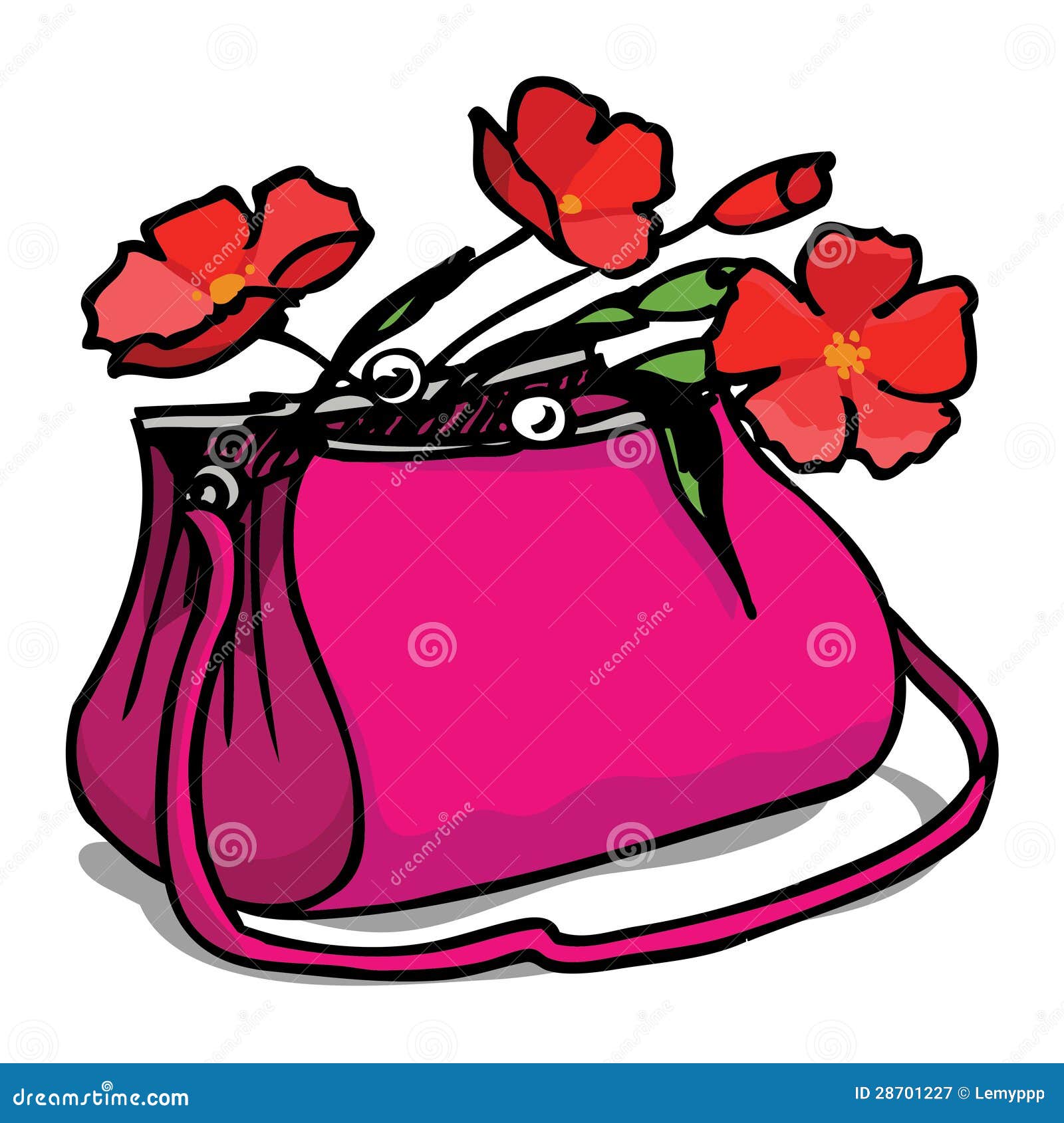 Bag with flowers stock vector. Illustration of flowers - 28701227
