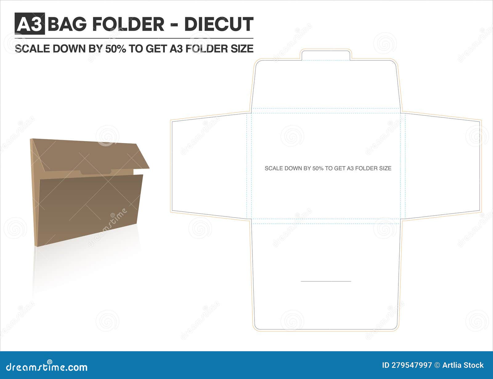 Bag Folder Shape Design Ready for Pritning Diecut Vector Stock Vector ...