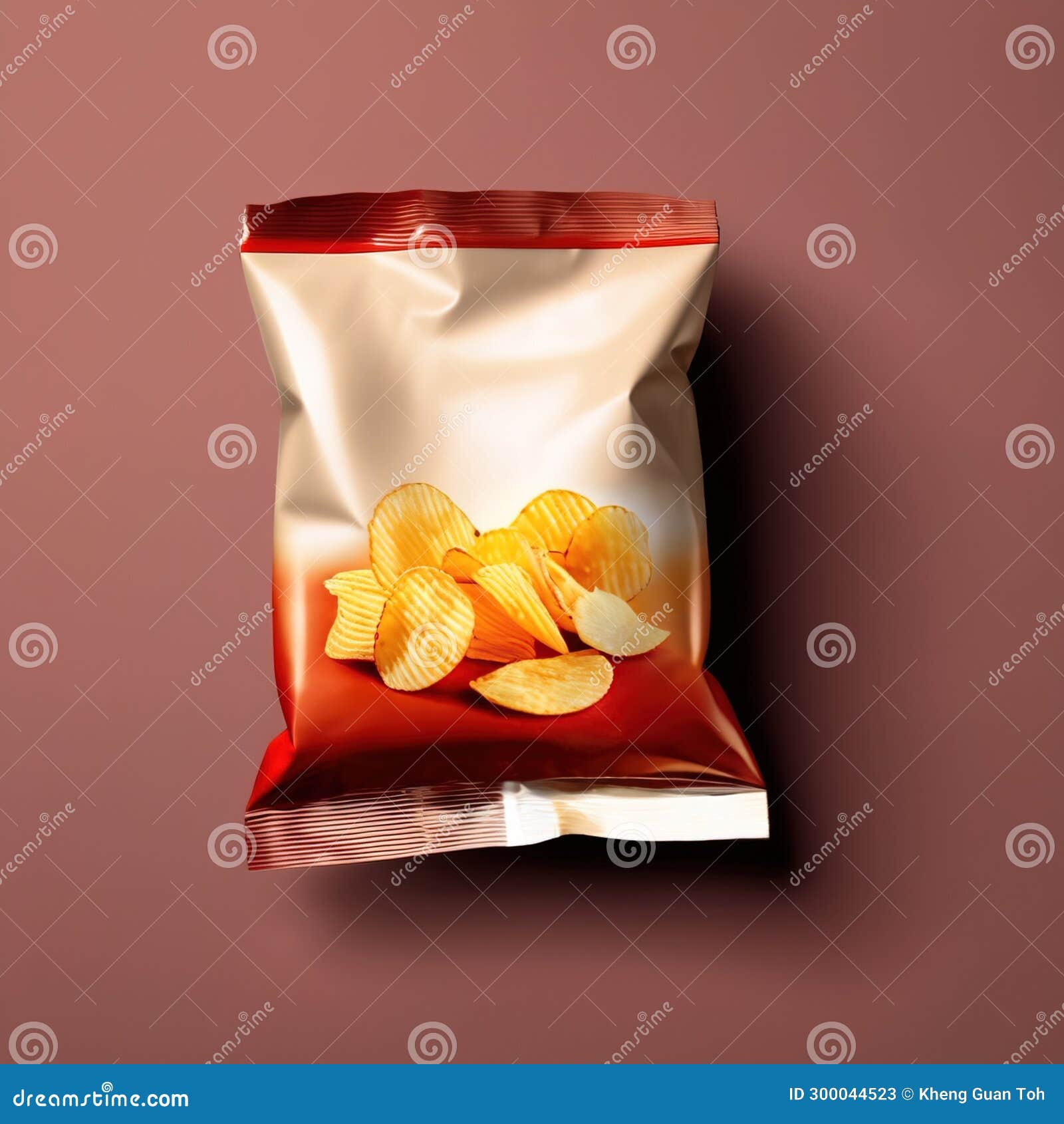 Bag of Fried Potato Chips, Blank Generic Packaging Mockup Photo Stock ...