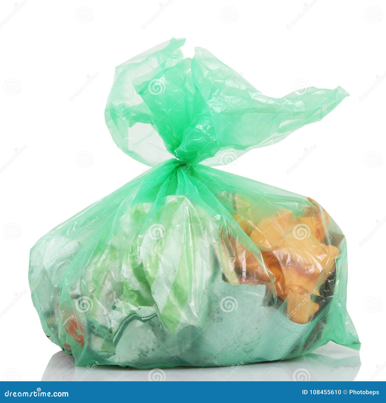 Bag Full of Garbage in White Background Stock Photo - Image of ...