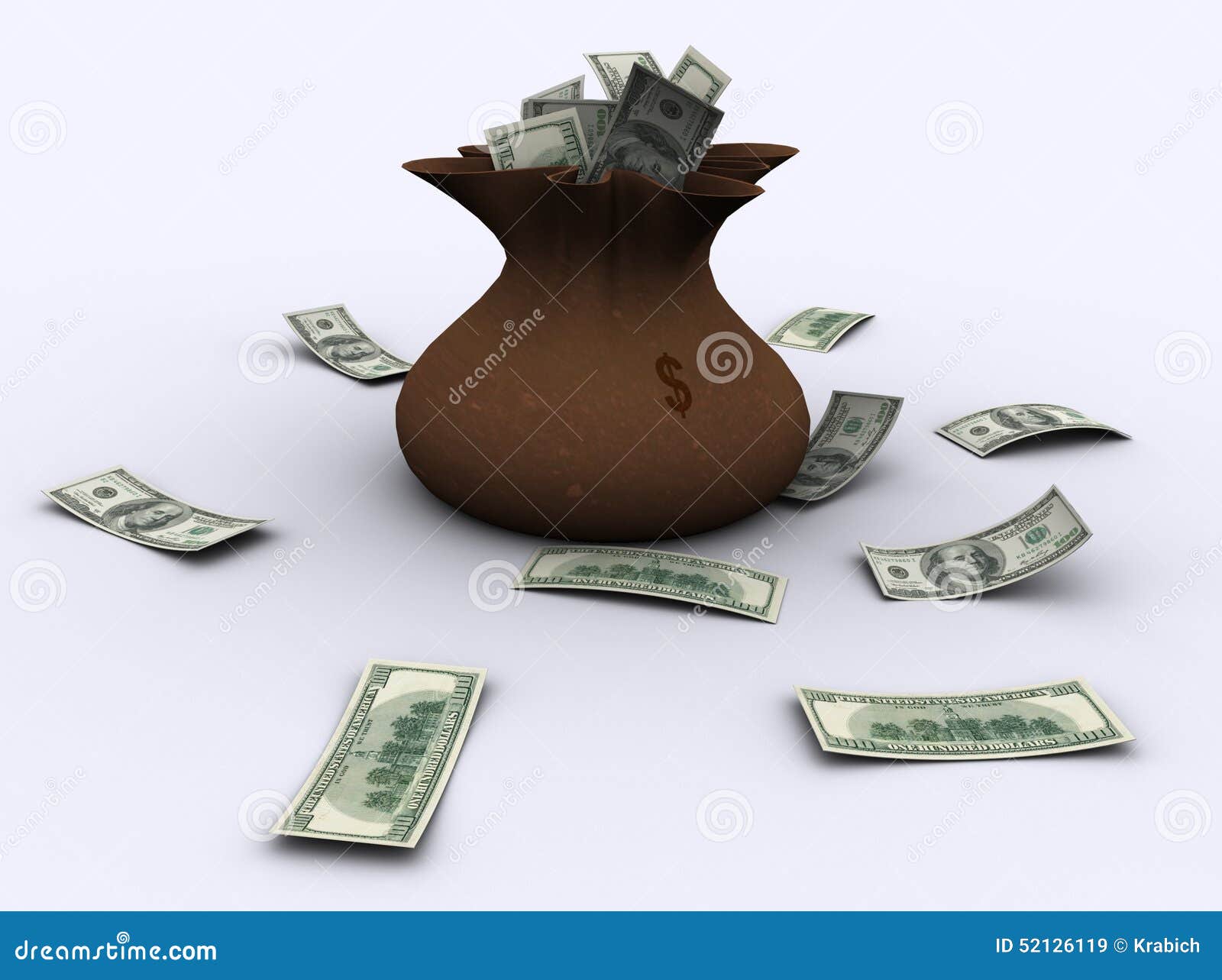 Bag Full of Money - Dollars Stock Illustration - Illustration of ...