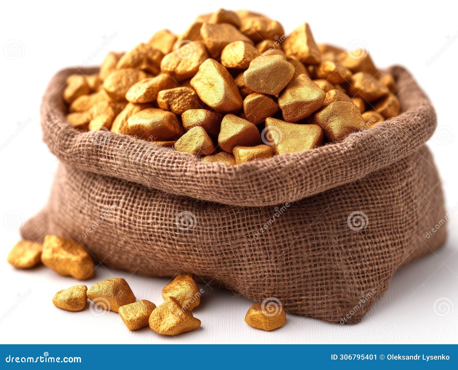 Bag of Gold on White Background Stock Illustration - Illustration of ...