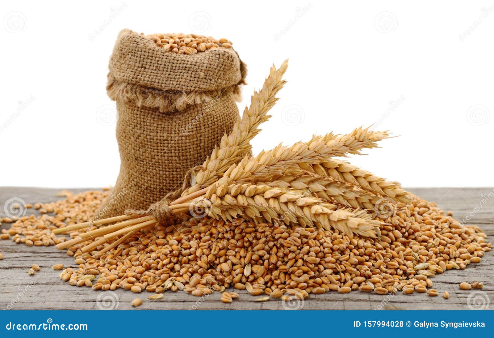 A Bag of Grain and Wheat Bran Stock Photo - Image of seed, kernel ...