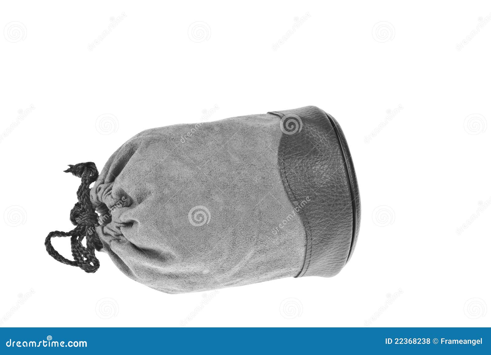 Bag, Gray Velvet Pouch Isolated Stock Photo - Image of leather, grey ...