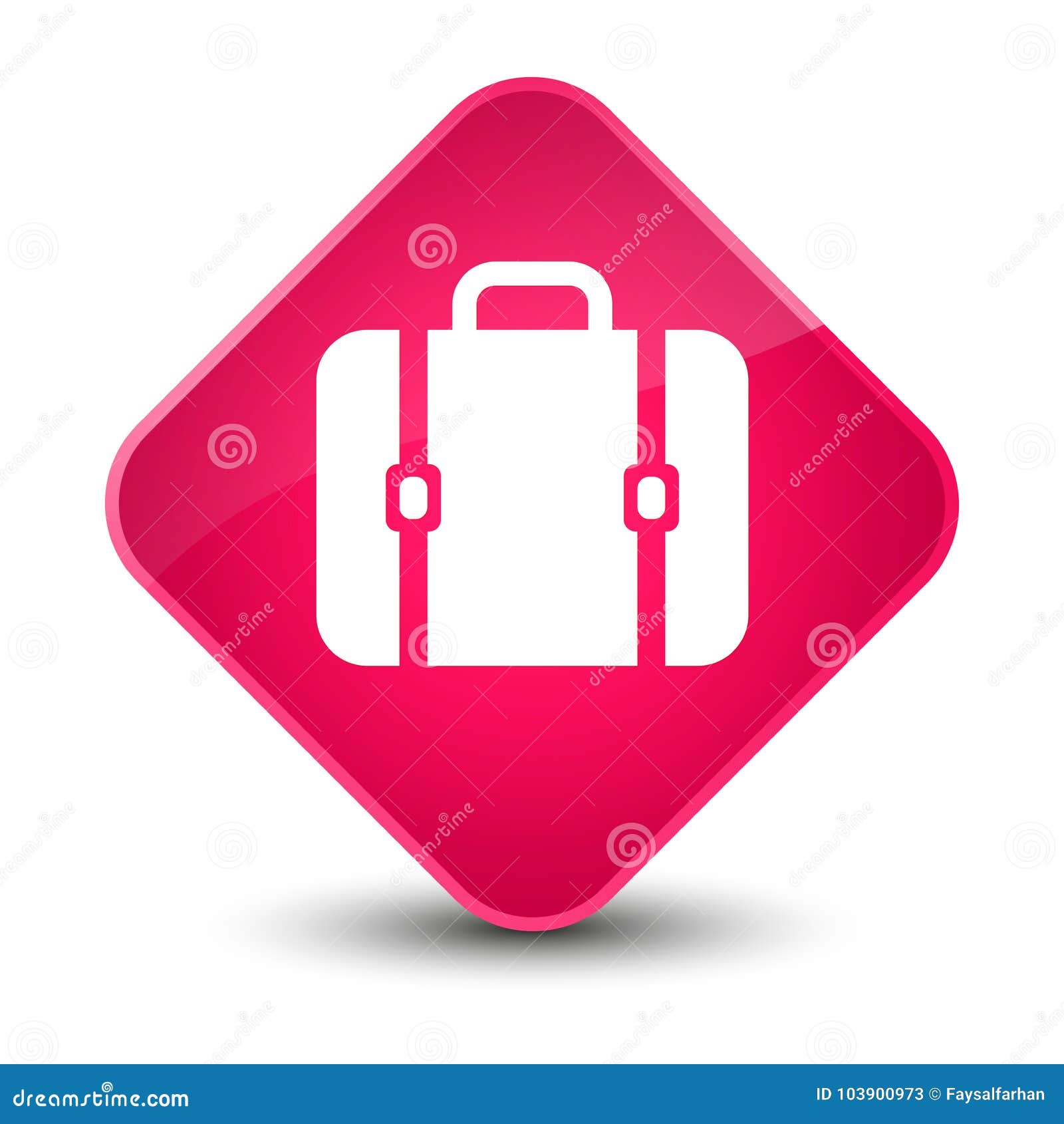 Bag Icon Elegant Pink Diamond Button Stock Illustration - Illustration ...