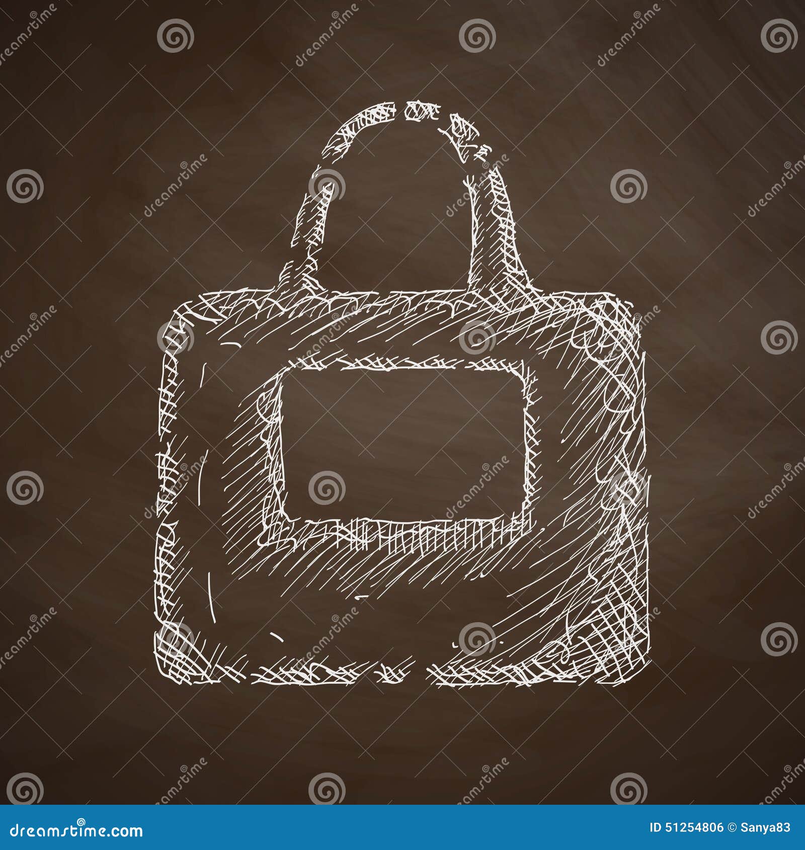 Bag icon stock vector. Illustration of draw, chalk, elegant - 51254806