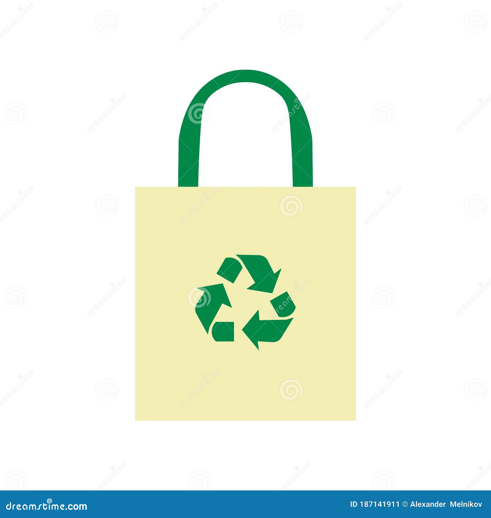 Bag Icon with a Recycling Sign. Vector Illustration Eps 10 Stock ...