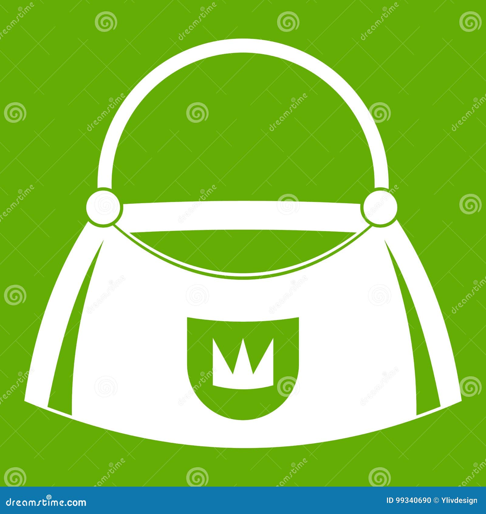Bag icon green stock vector. Illustration of princess - 99340690