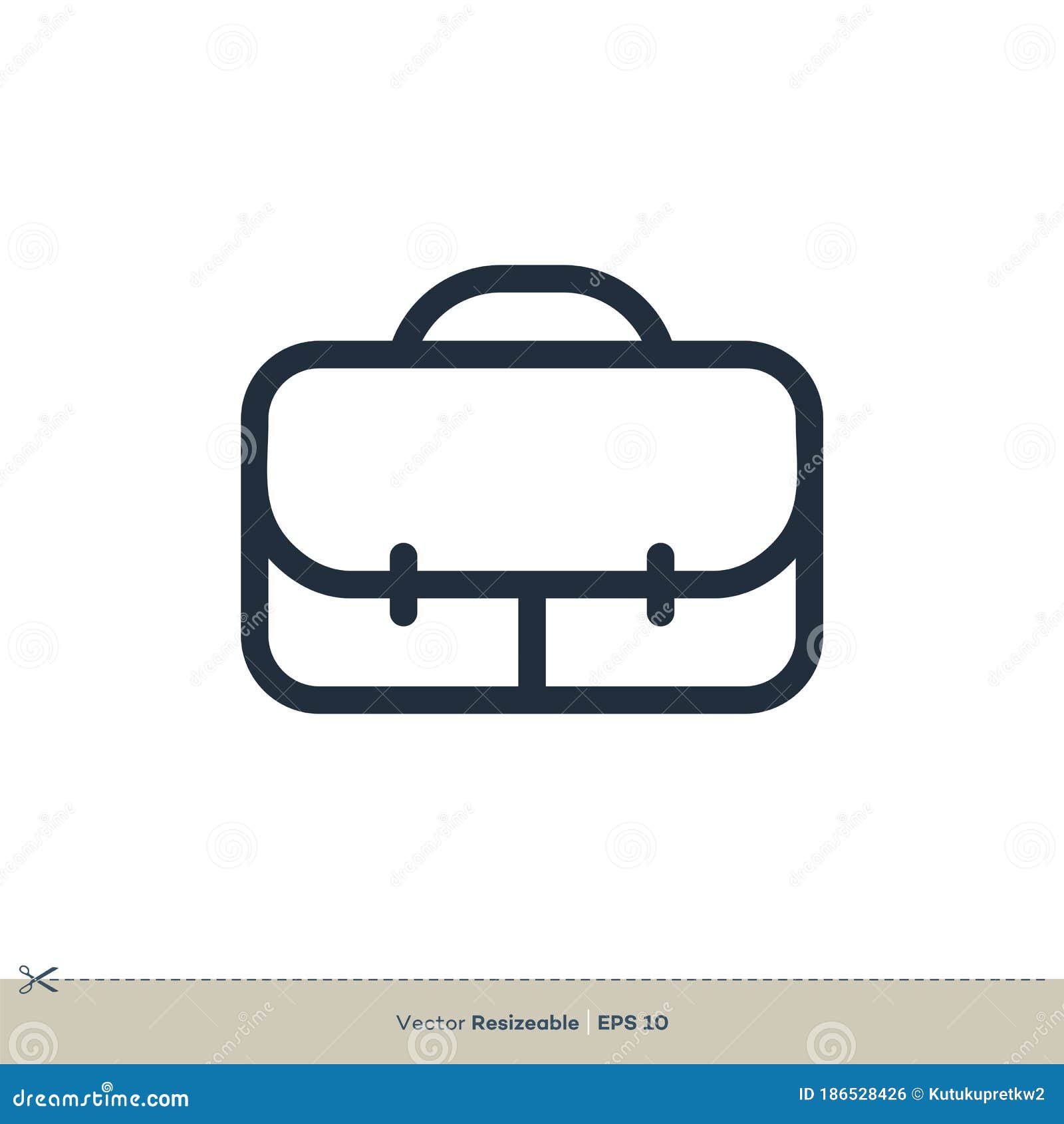 Bag Line Art Icon Vector Logo Template Illustration Design. Vector EPS ...