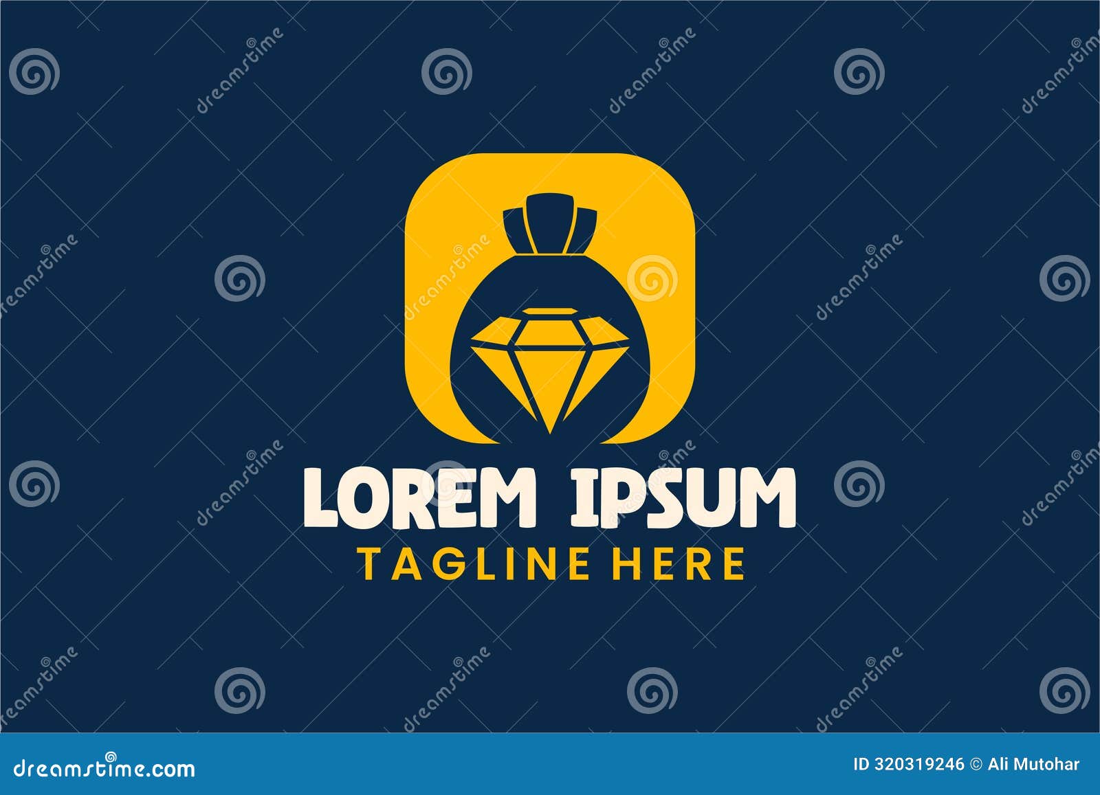 Bag of Money Logo with Diamond Logo Template Stock Vector ...