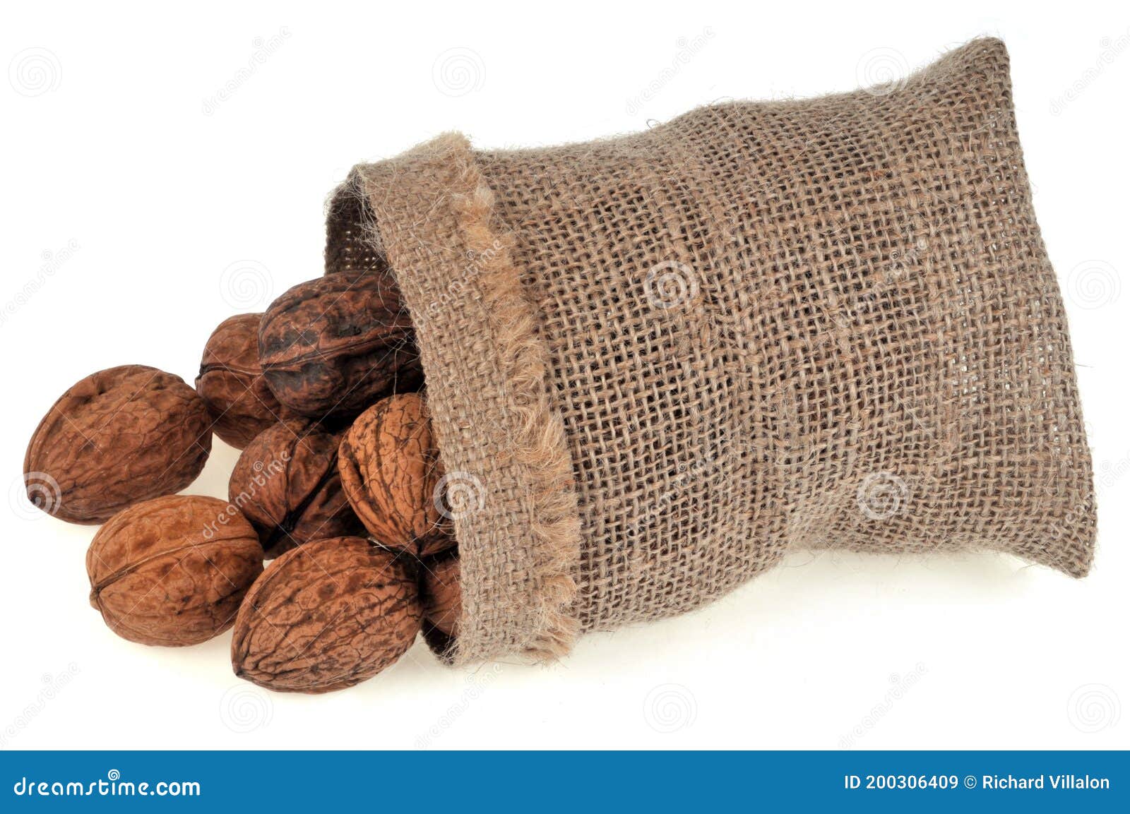 Bag of Nuts Spilled Close-up on White Background Stock Image - Image of ...