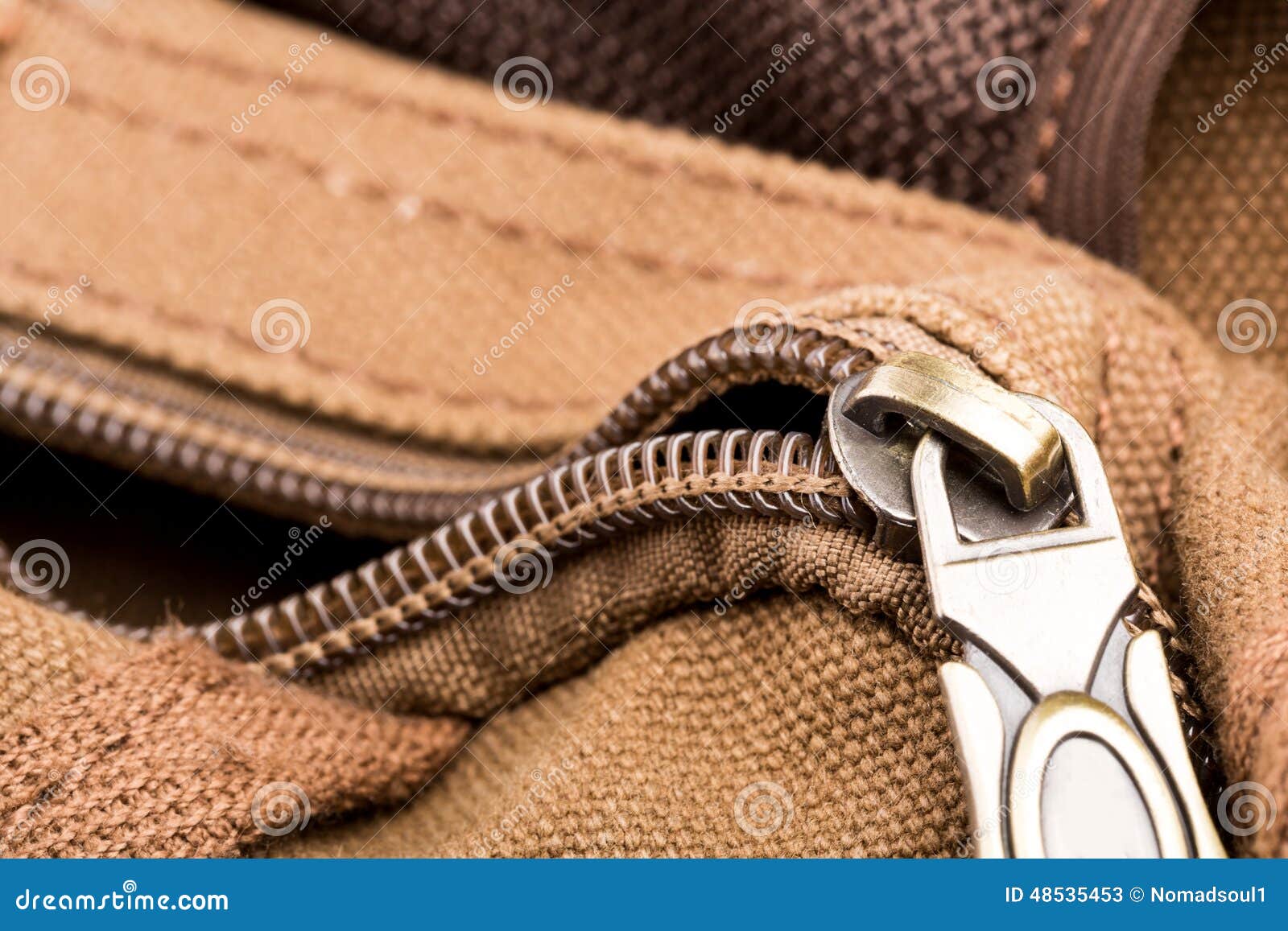 Bag with open zipper stock image. Image of pattern, canvas - 48535453