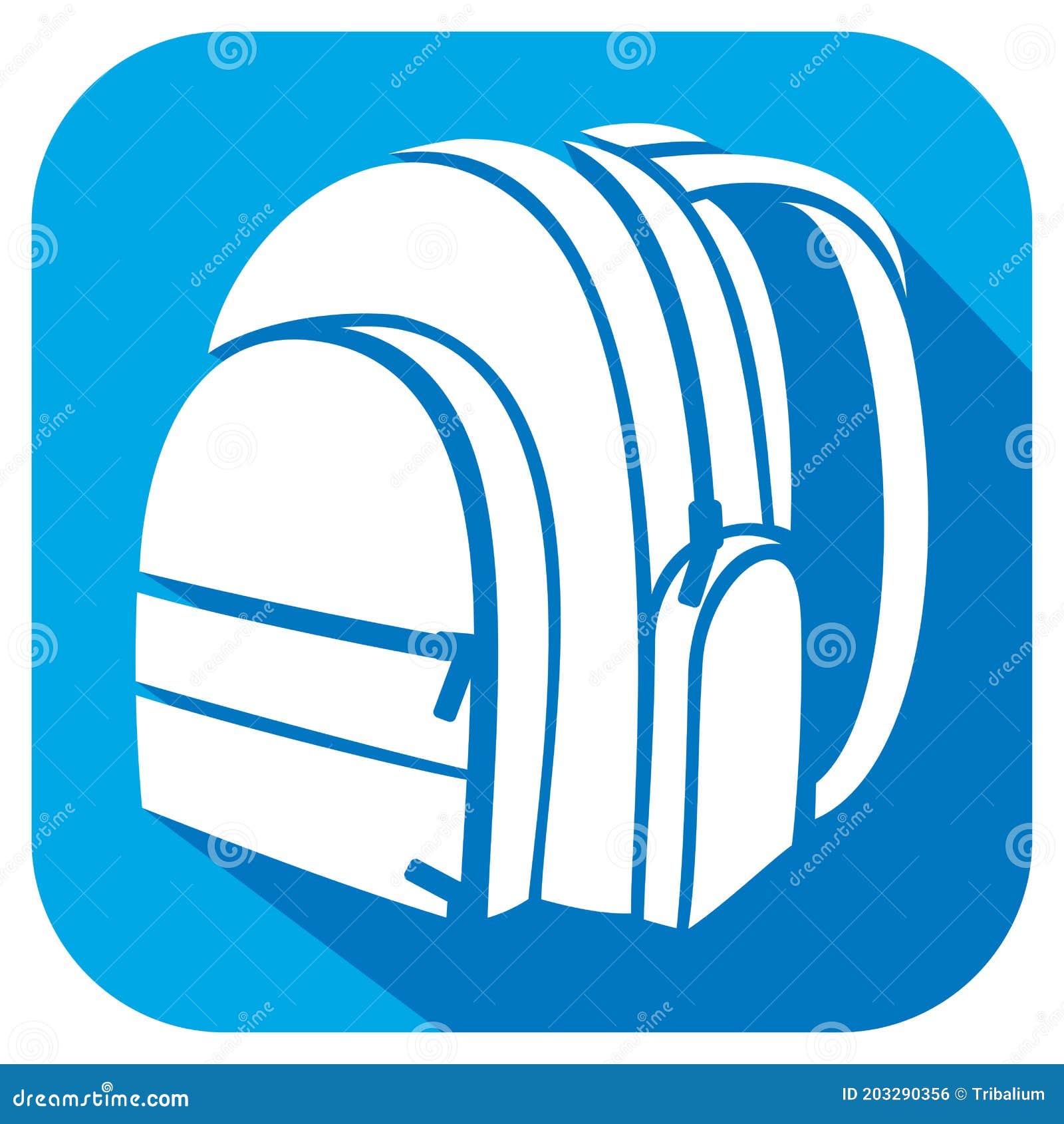 Bag Pack Flat Icon Vector Illustration Stock Vector - Illustration of ...