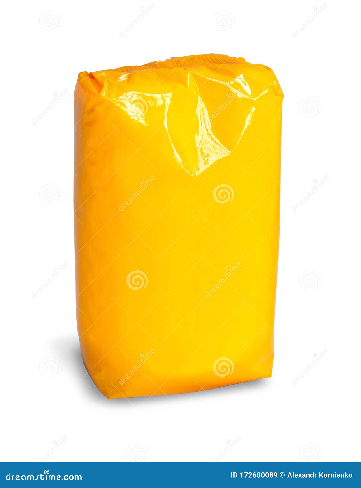 Bag Package Yellow Isolated Stock Image - Image of food, full: 172600089