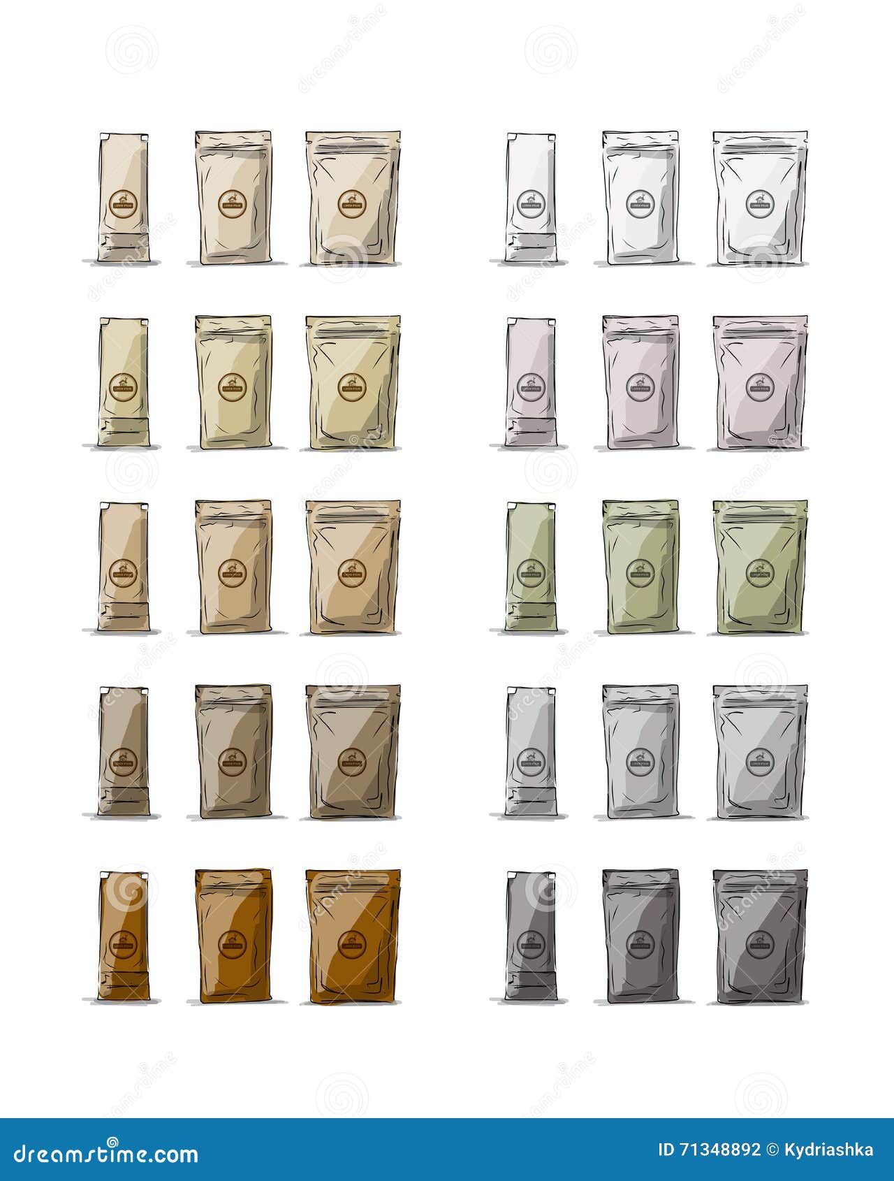 Bag Packaging, Sketch for Your Design Stock Vector - Illustration of ...