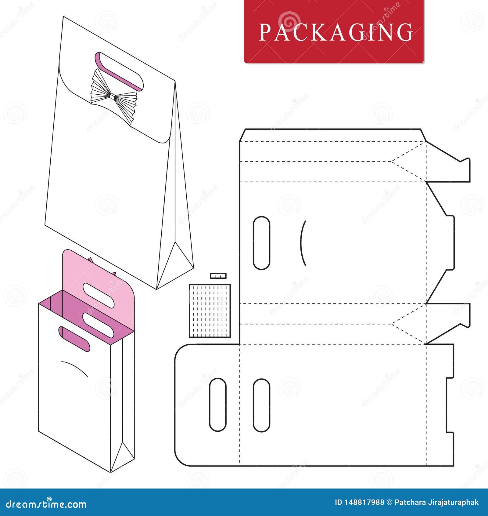 Bag Packaging Template for Wearing Stock Vector - Illustration of ...