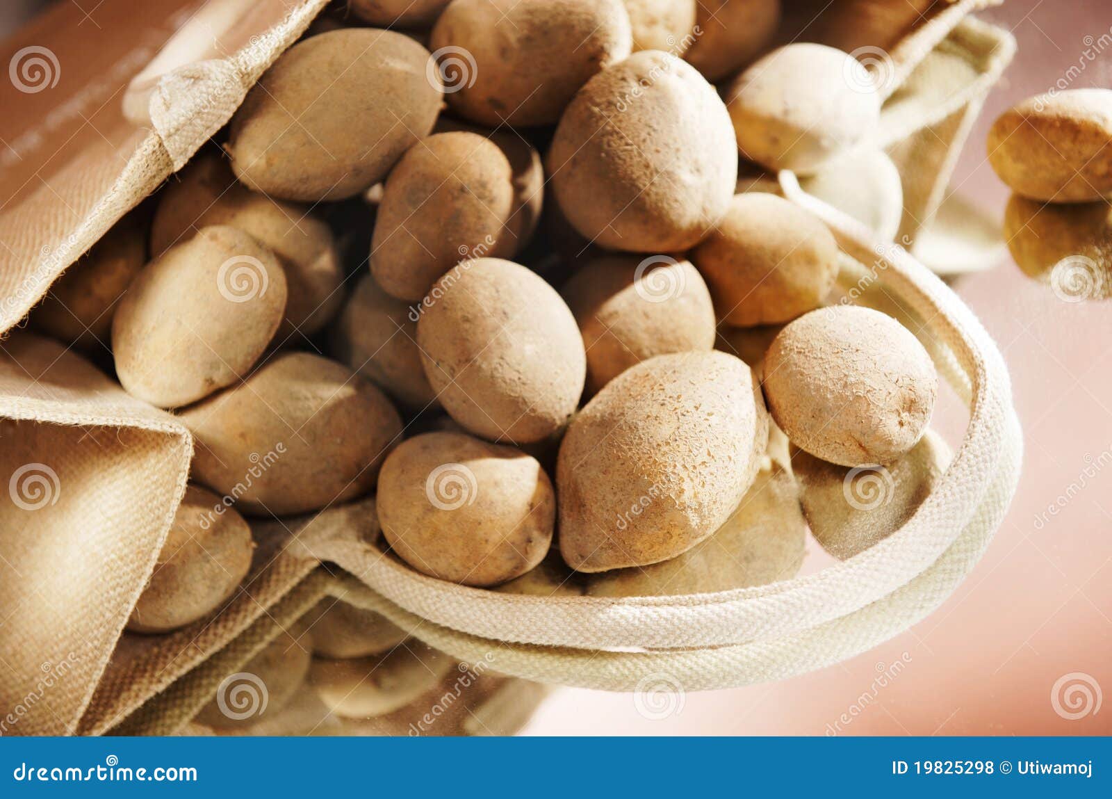 Bag of potatoes stock photo. Image of dinner, fresh, harvesting - 19825298