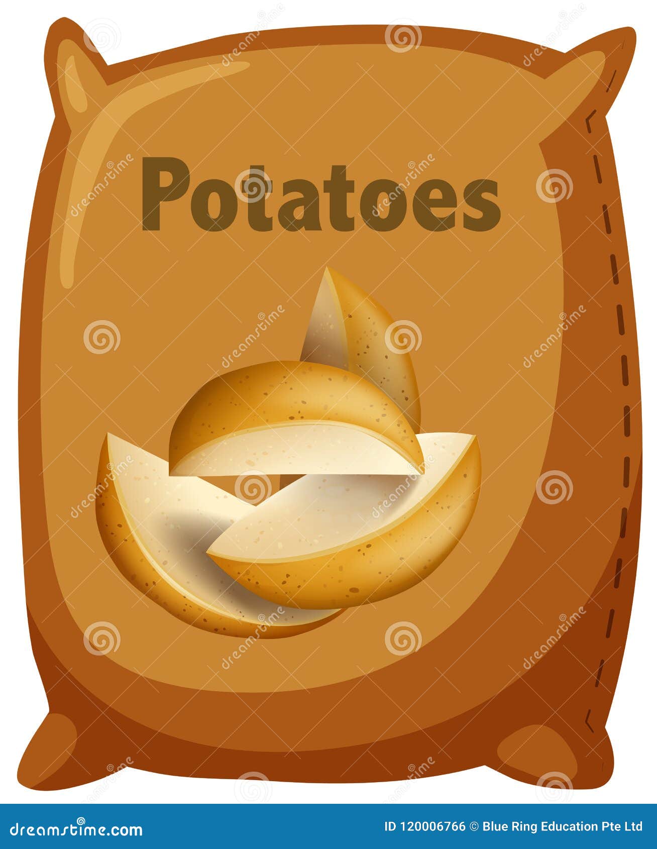 A Bag of Potatoes stock vector. Illustration of product - 120006766