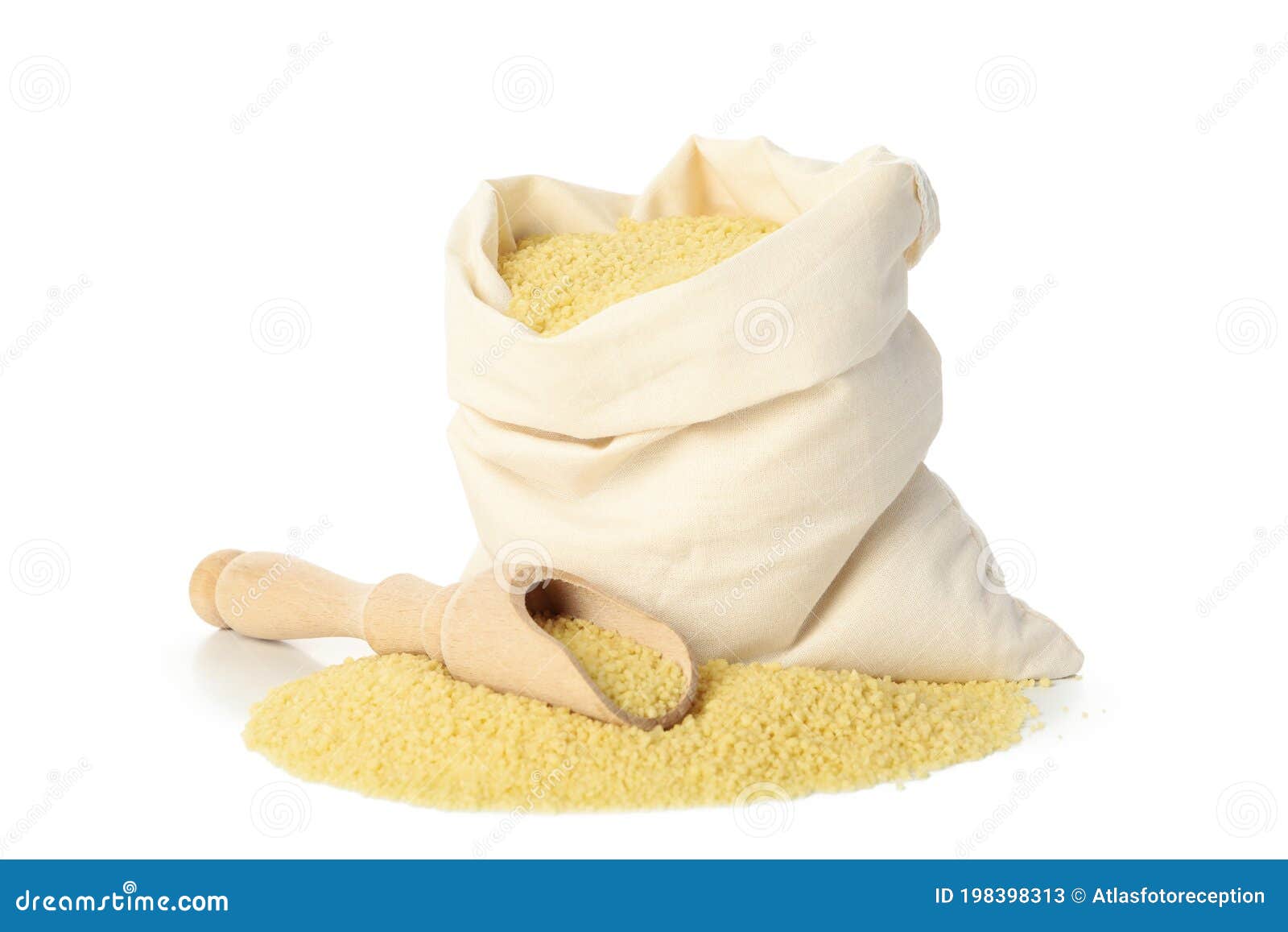 Bag with Raw Couscous Isolated on White Background Stock Image - Image ...