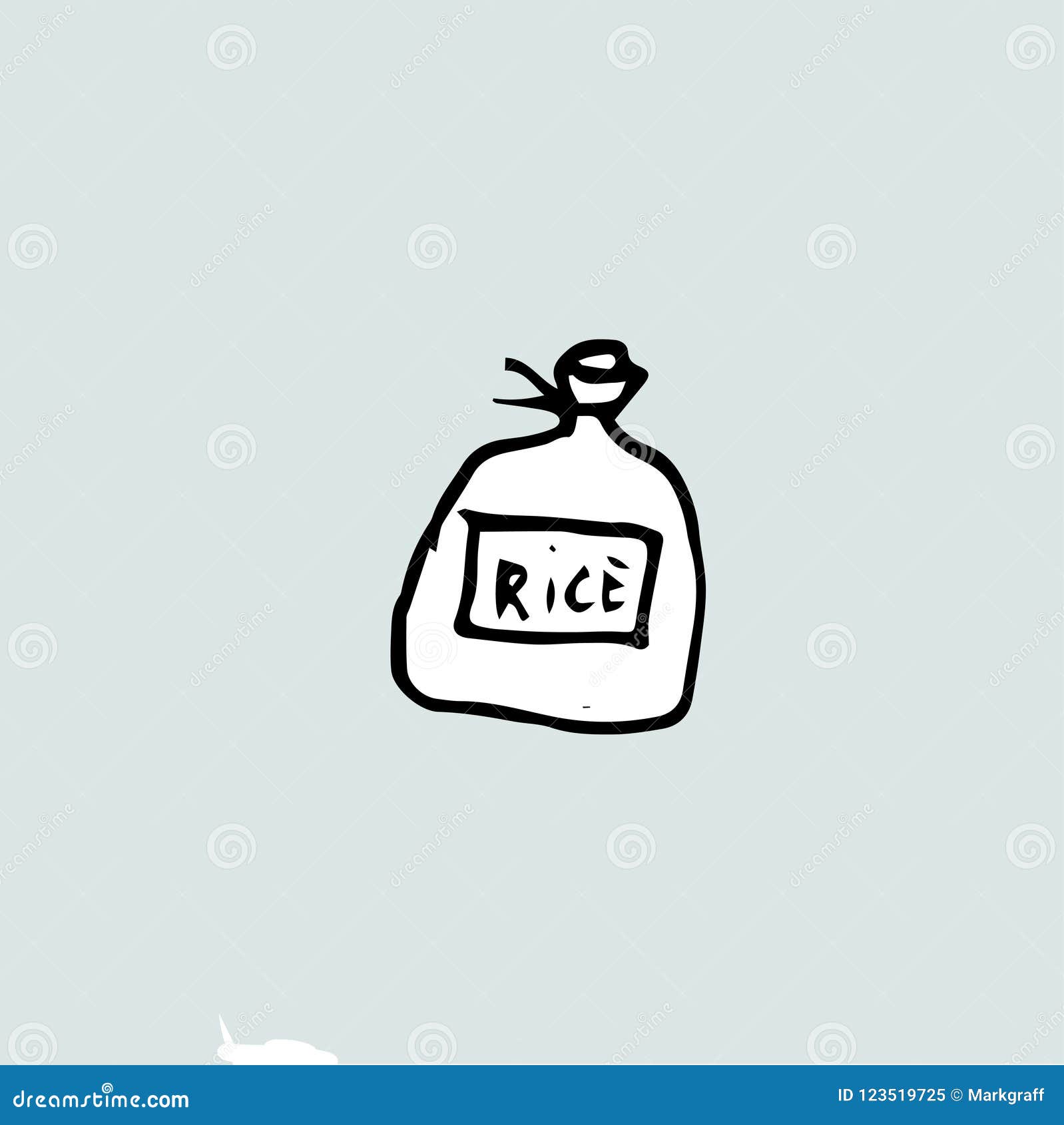 Bag of Rice, a Pencil Drawn, Hand Drawn Template Stock Vector ...