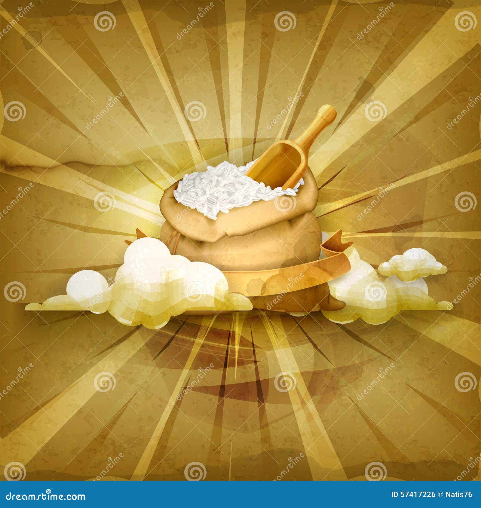 Bag of Rice Vector Background Stock Vector - Illustration of light ...