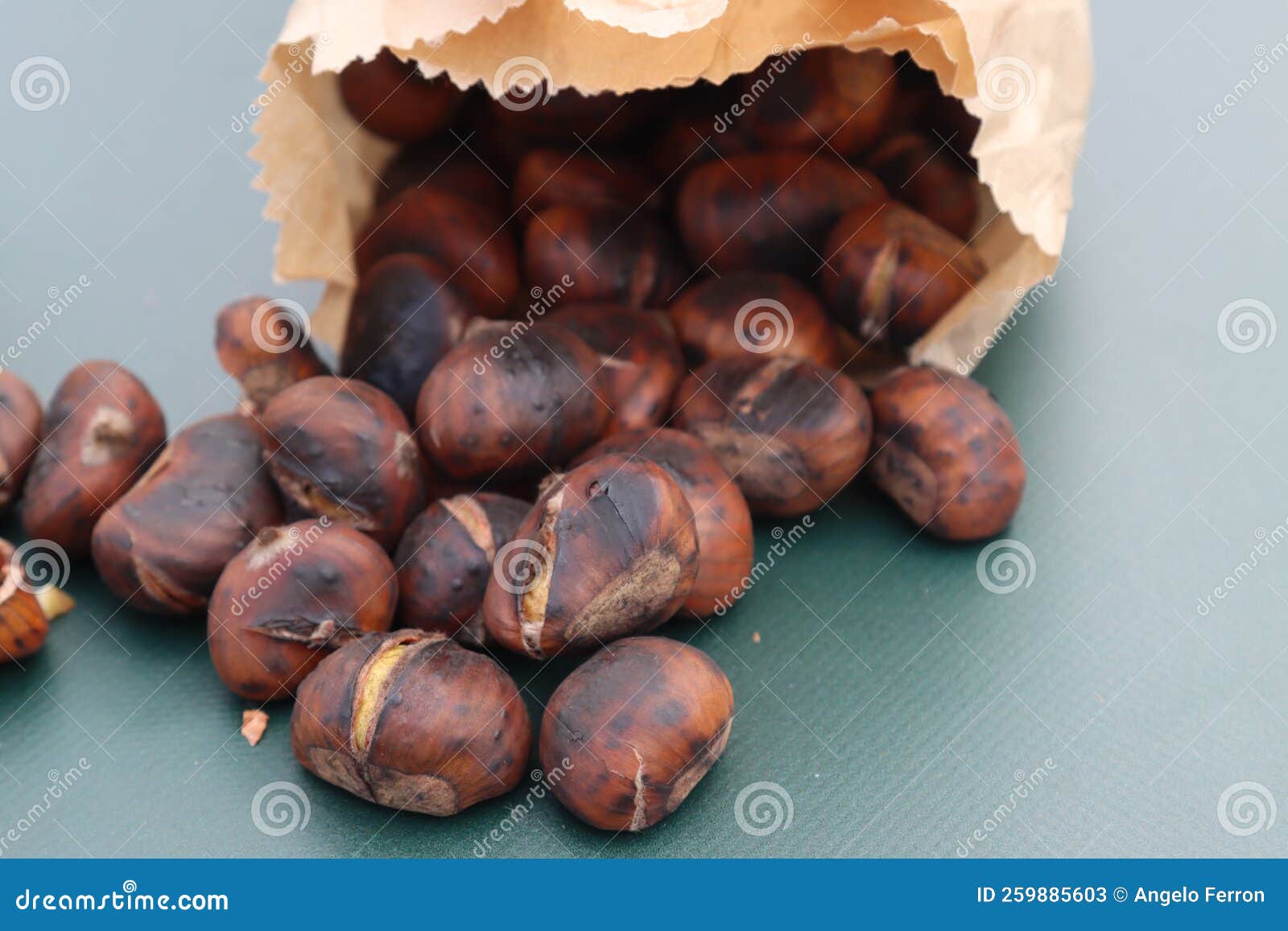 Bag of Roasted Chestnuts To Peel- Stock Image - Image of heaping, snack ...