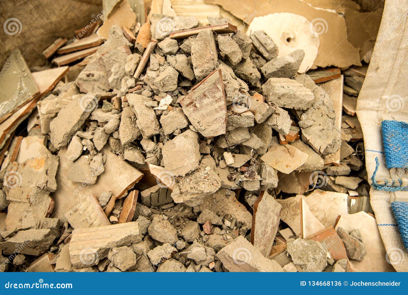 Bag of rubble stock photo. Image of recycling, rubble - 134668136