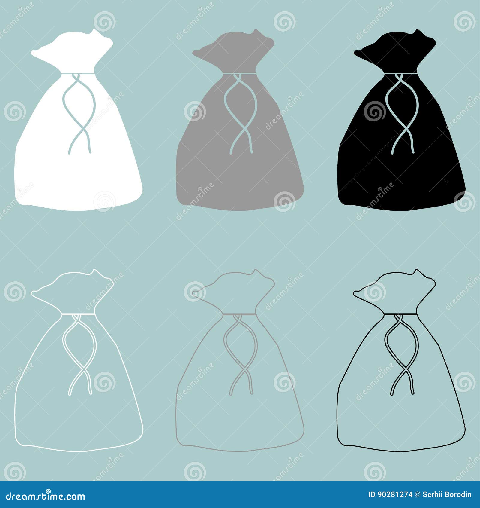 Bag or sack or pouch icon. stock vector. Illustration of package - 90281274