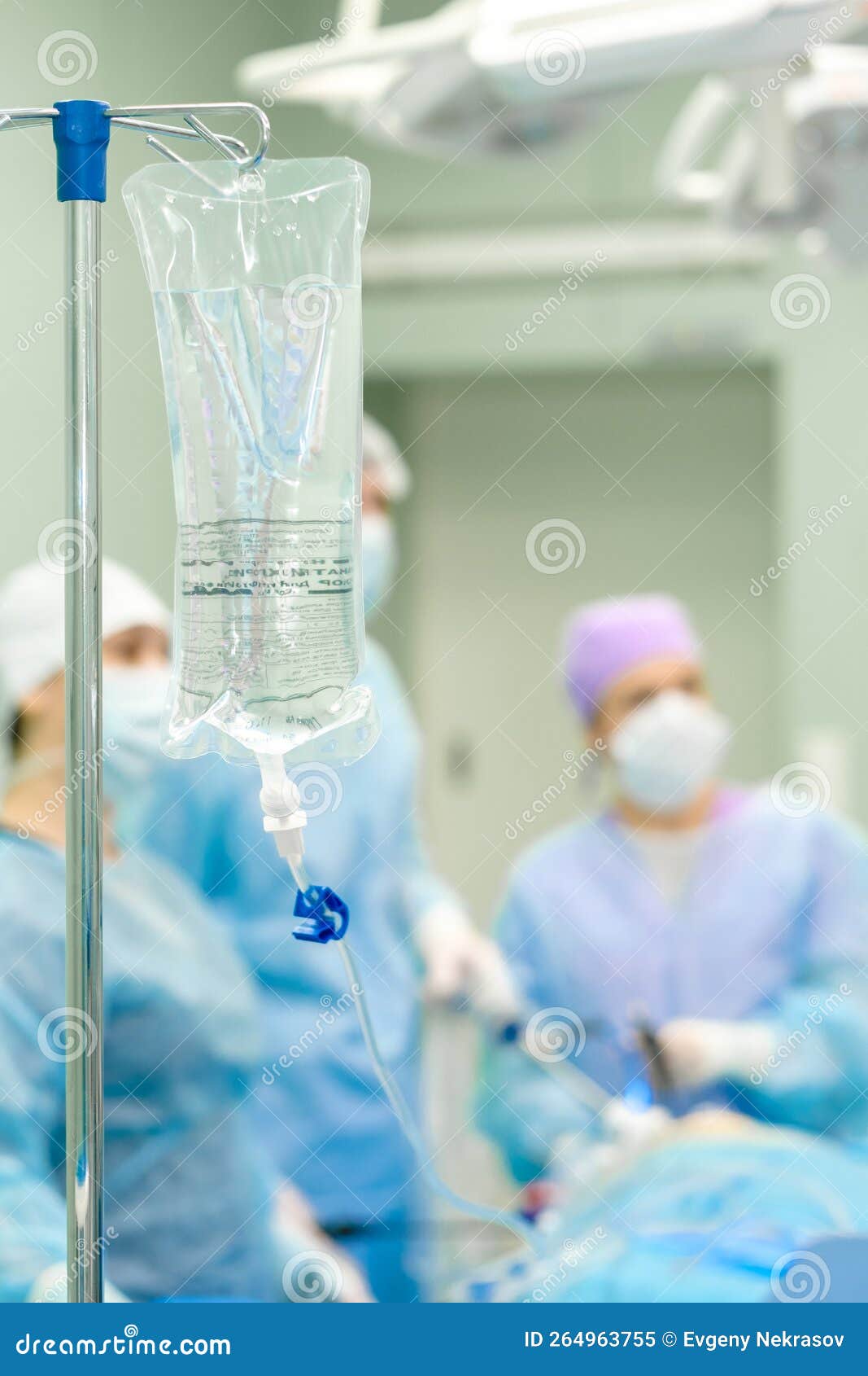 Bag with Saline Infusion Solution for Dropper in the Operating Room ...