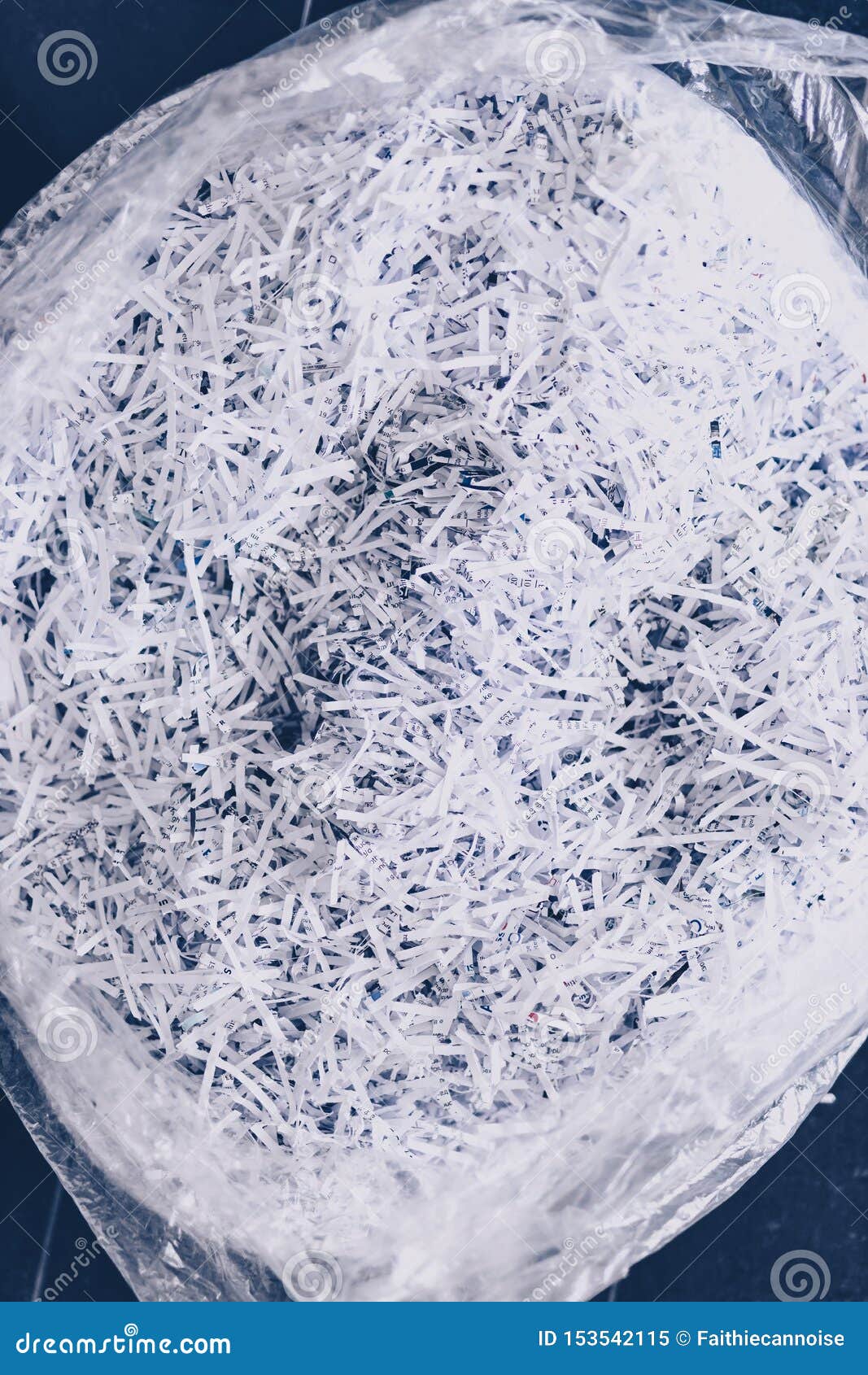 Bag of Shredded Documents with Paper Cut into Pieces Stock Image ...