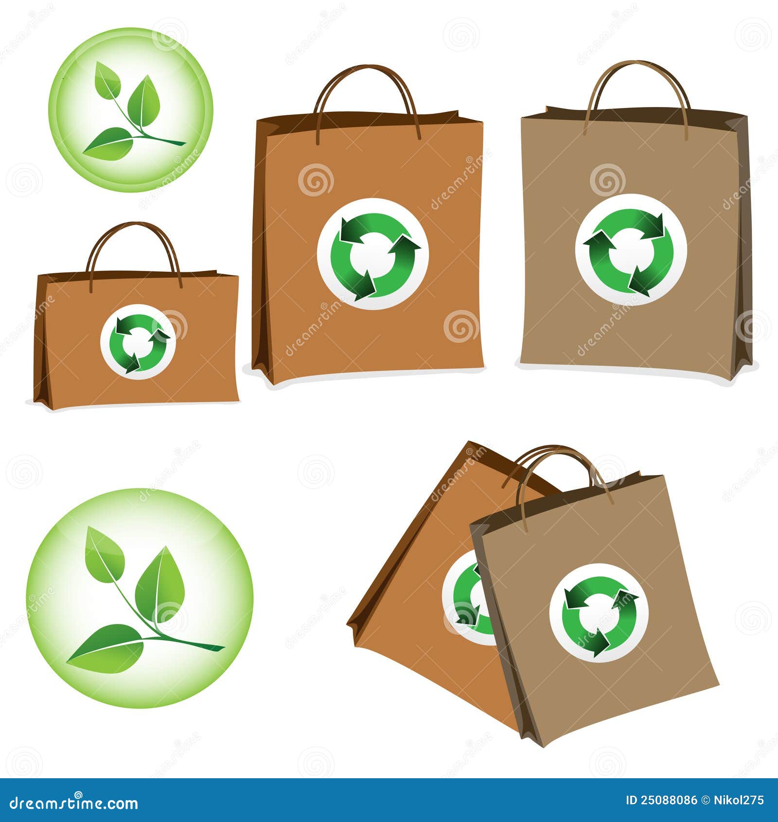 Bag with the Sign of Recycling. Stock Vector - Illustration of ...