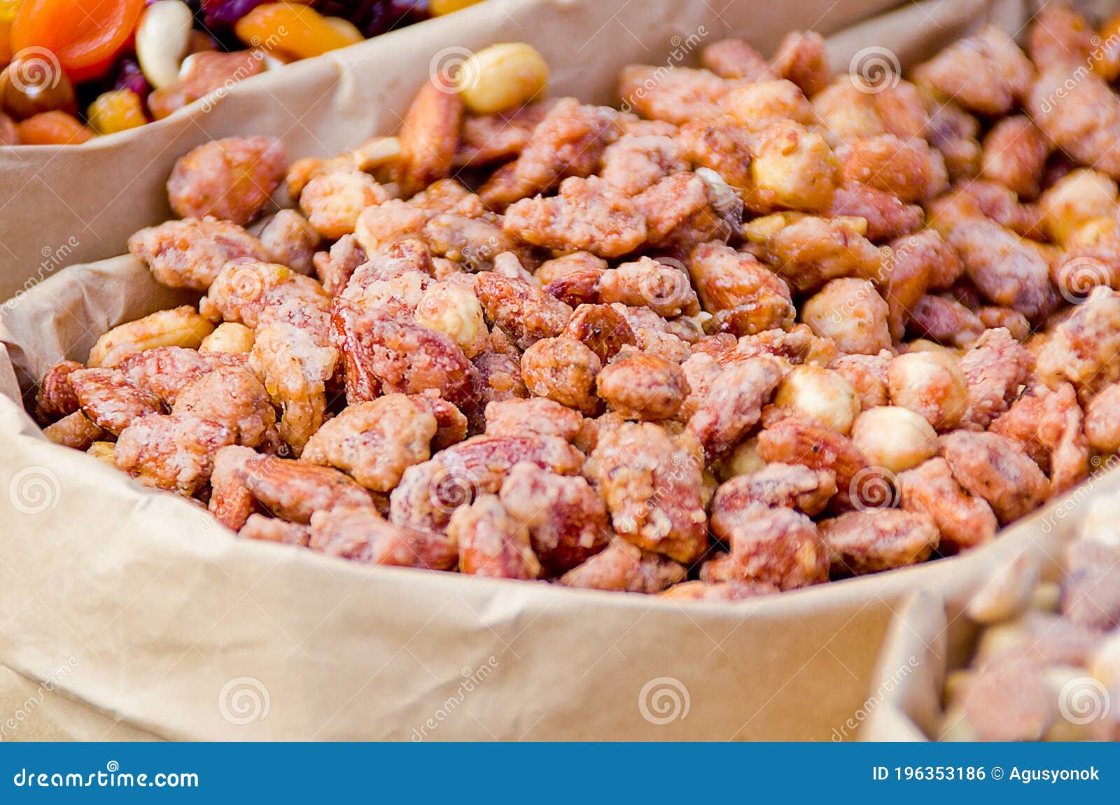 Bag of Small Nuts. Snack Fast Food. Stock Photo - Image of closeup ...