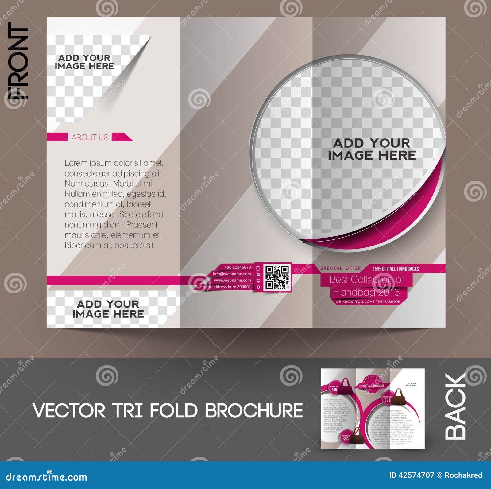 Bag Store Tri-Fold Brochure Stock Vector - Illustration of magazine ...