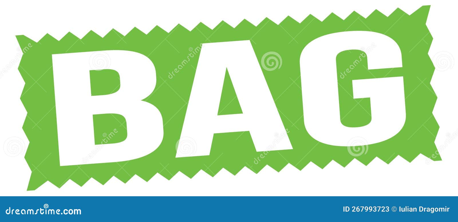 BAG Text Written on Green Stamp Sign Stock Illustration - Illustration ...