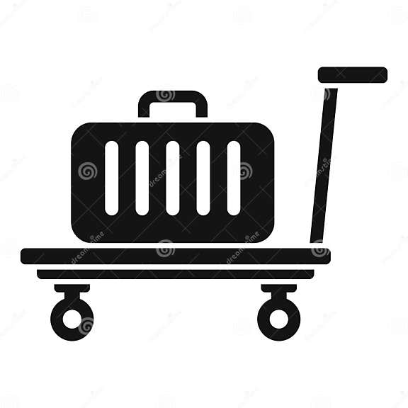Bag on Trolley Platform Icon Simple Vector. Move Help Stock Vector ...