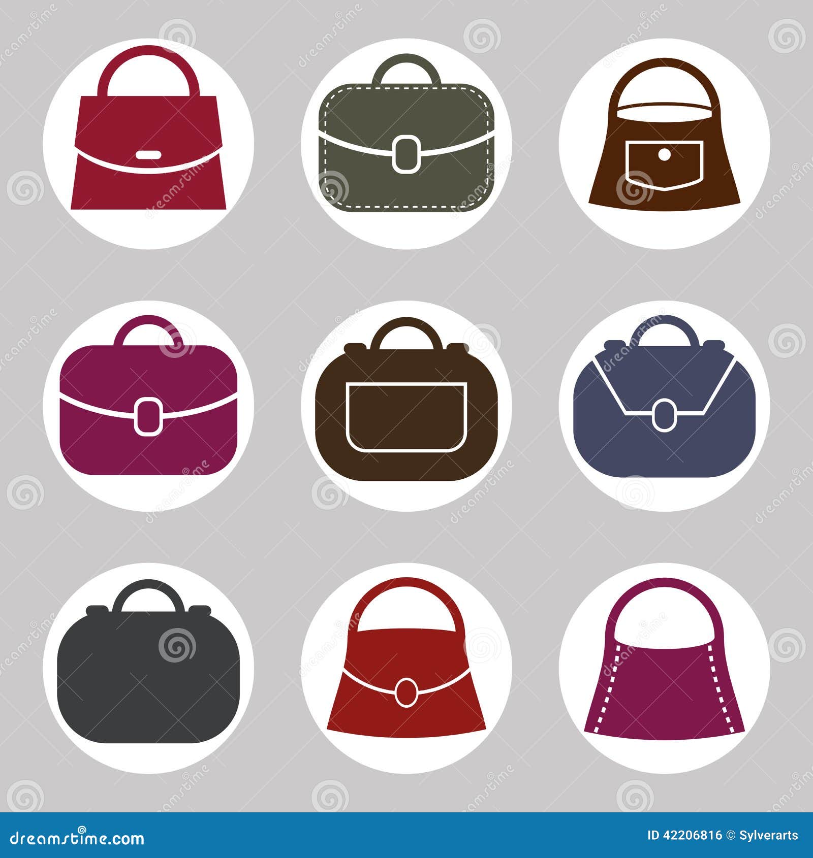 Bag vector icons set stock vector. Illustration of carry - 42206816