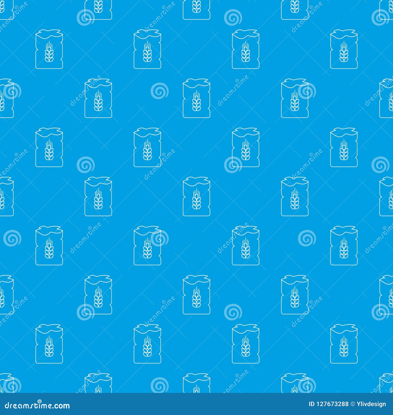 Bag Wheat Pattern Vector Seamless Blue Stock Vector - Illustration of ...