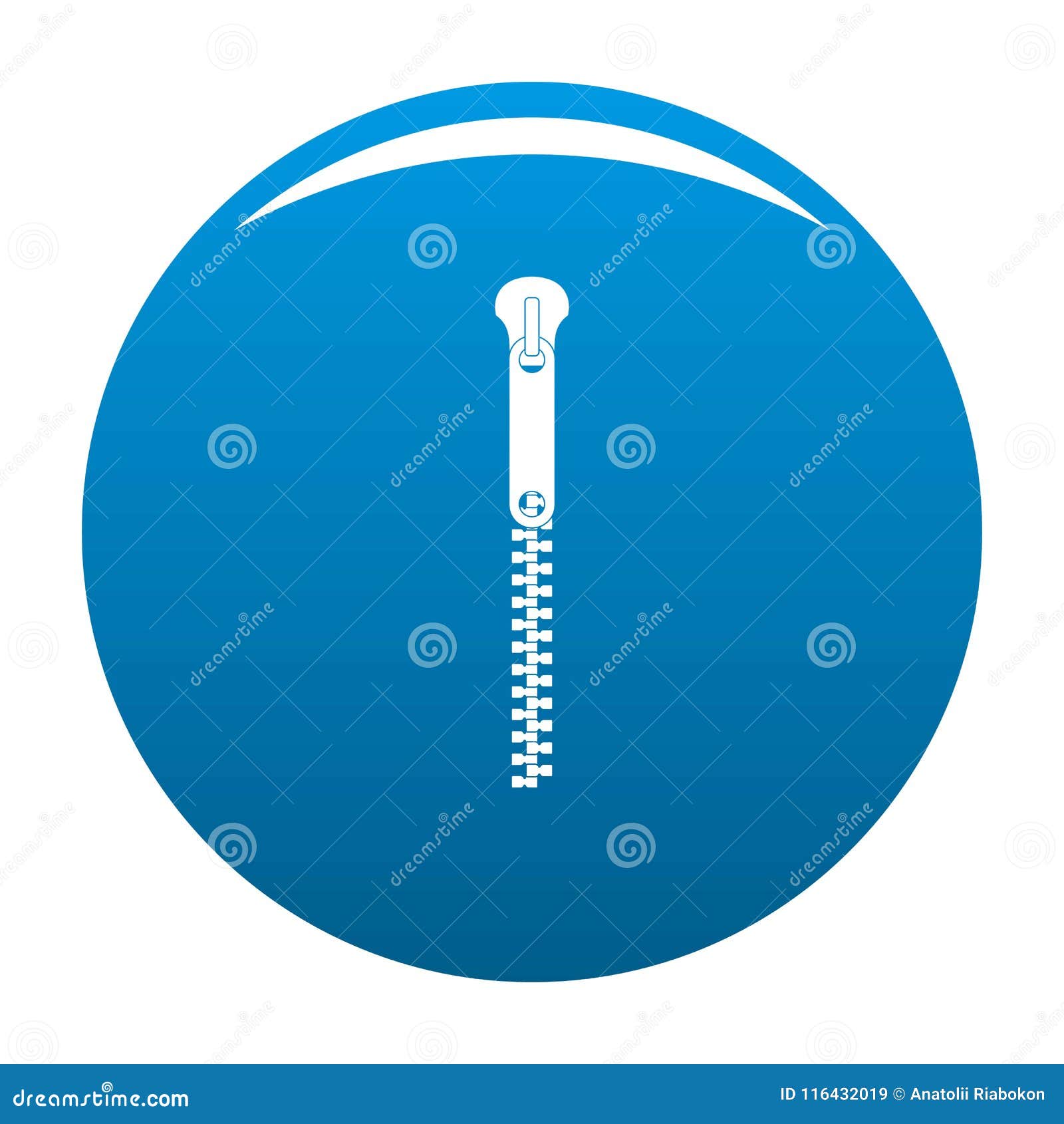 Bag zip icon vector blue stock vector. Illustration of zipper - 116432019