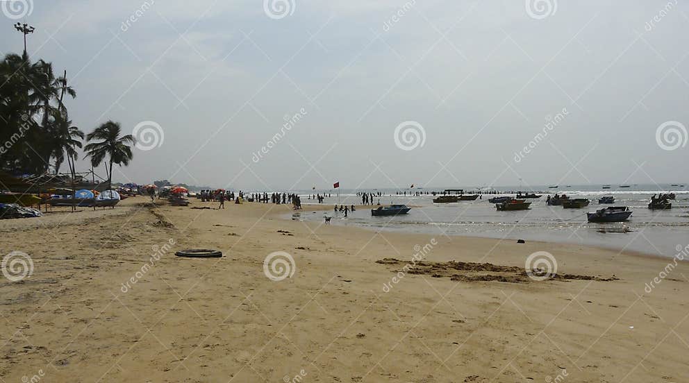 Baga beach in Goa, India stock photo. Image of india - 281771846