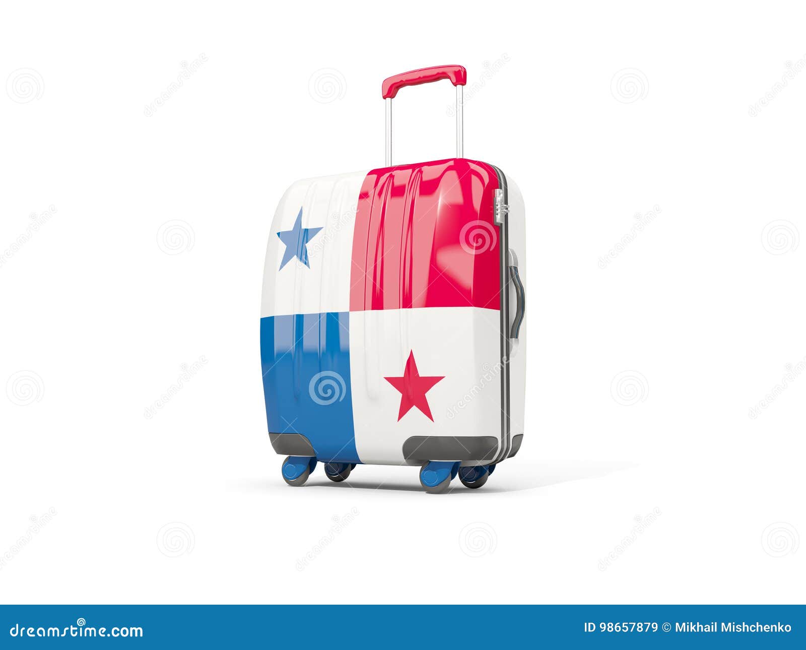 Bagage Avec Le Drapeau Du Panama Valise D'isolement Sur Le Blanc ...