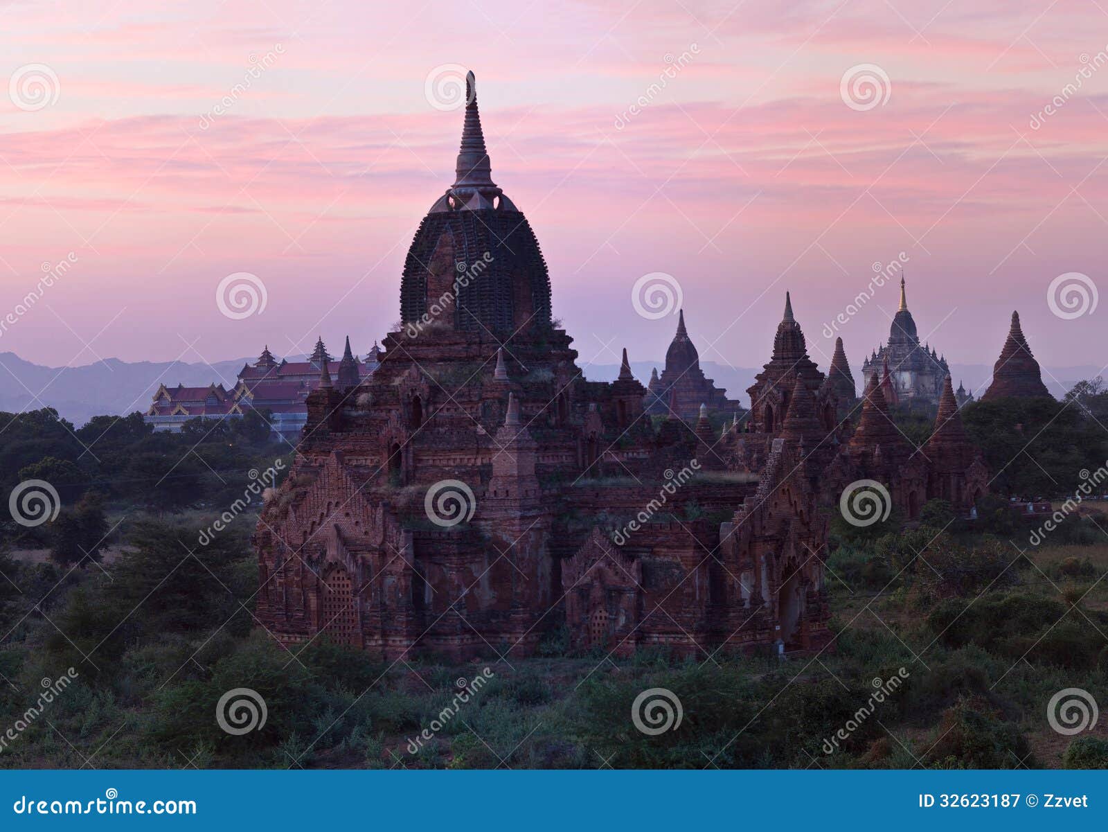 Bagan Archaeological Zone, Myanmar Stock Image - Image of light, museum ...